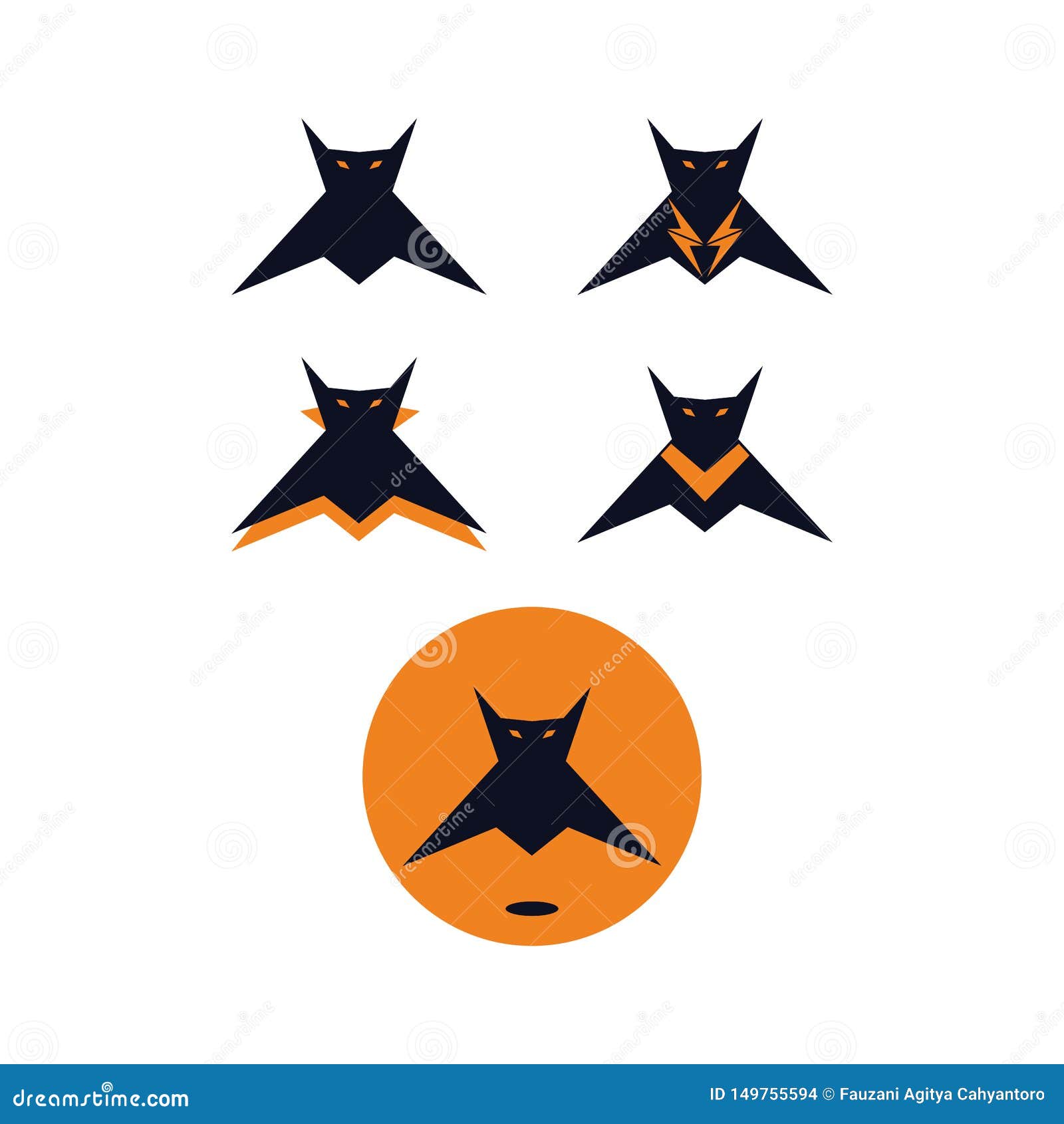 Little Flying Evil Bat Symbol Stock Illustration - Illustration of ...