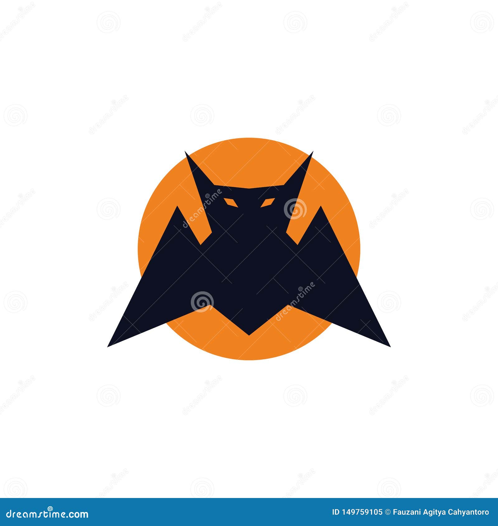 Flying Evil Bat with Full Moon Illustration Stock Illustration ...