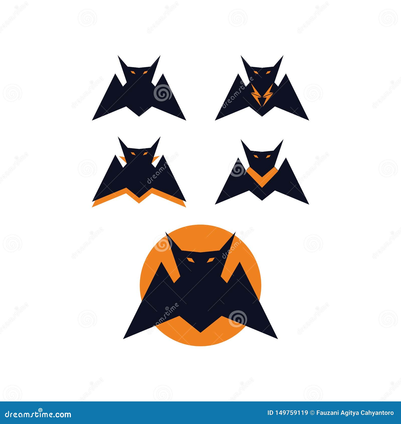 Little Evil Bat Icon and Emblem Illustrations Stock Illustration ...
