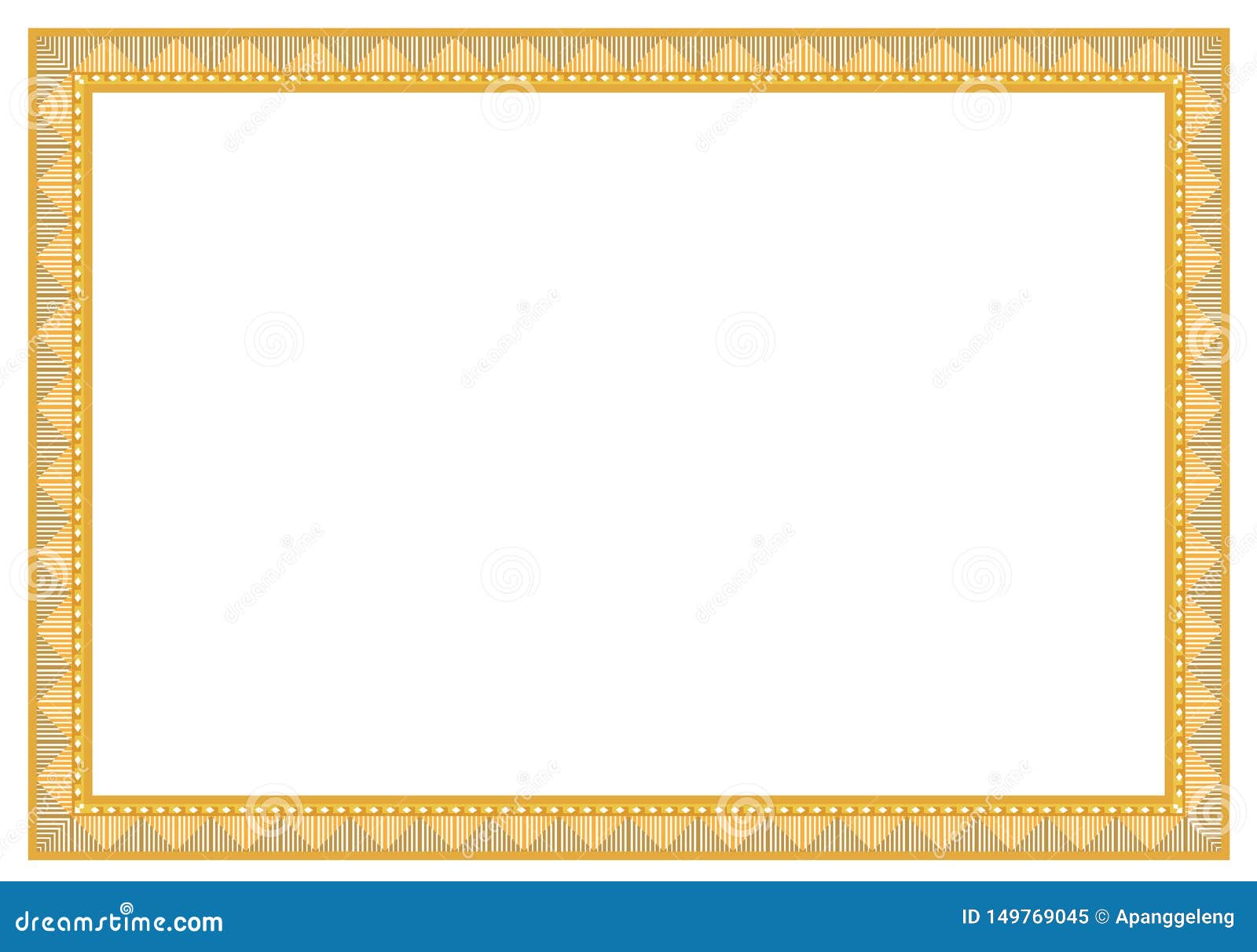Horizontal Frame for Certificate Border Stock Vector - Illustration of ...