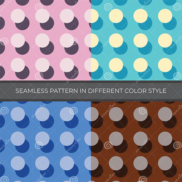 Set of Abstract Vector Seamless Pattern with Four Color Style. Color ...