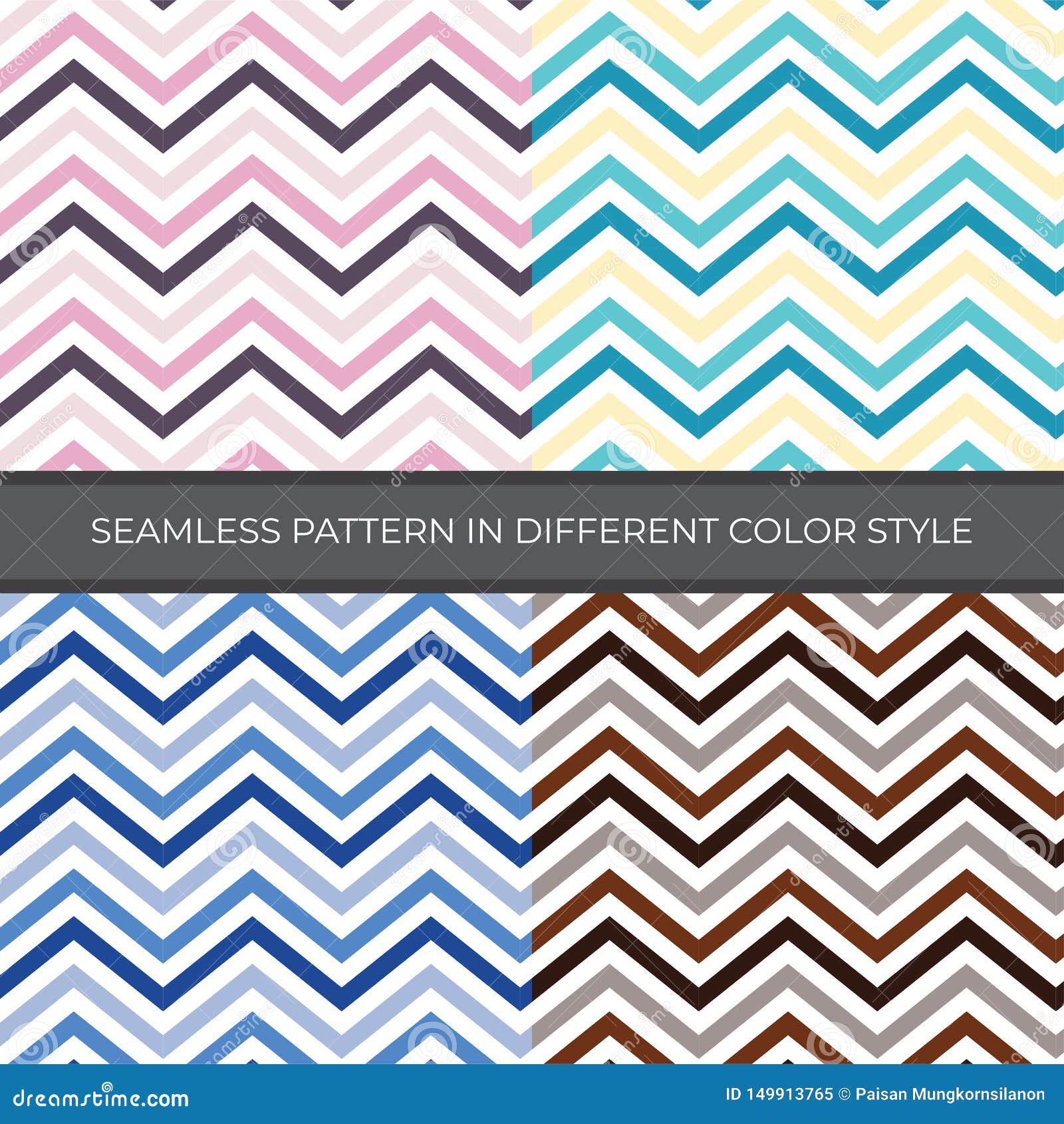 Abstract Vector Seamless Pattern with Four Color Style. Color are Pink ...