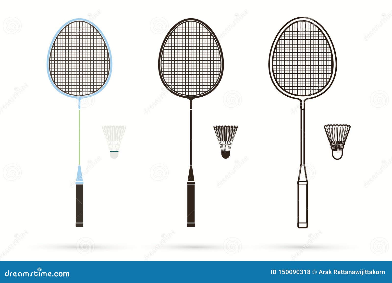 Badminton Racket and Shuttlecock Cartoon Graphic Stock Vector ...