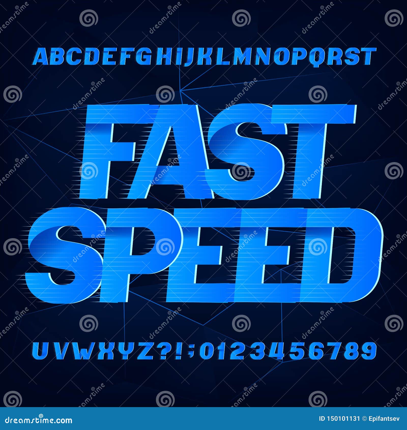 Fast Speed Alphabet Font. Speed Effect Type Letters and Numbers on ...