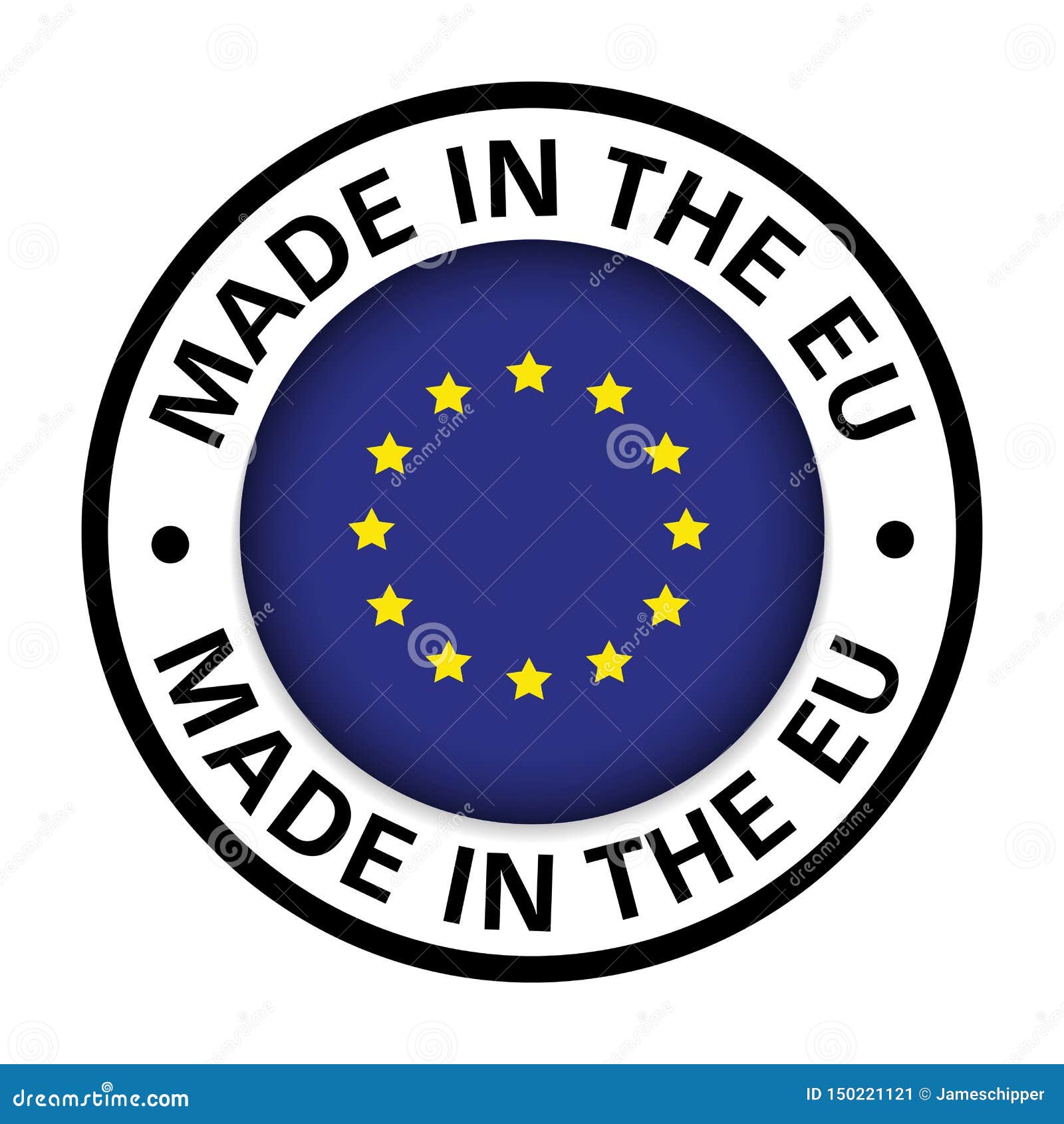 Made in European Union Flag Icon Stock Vector - Illustration of circle ...