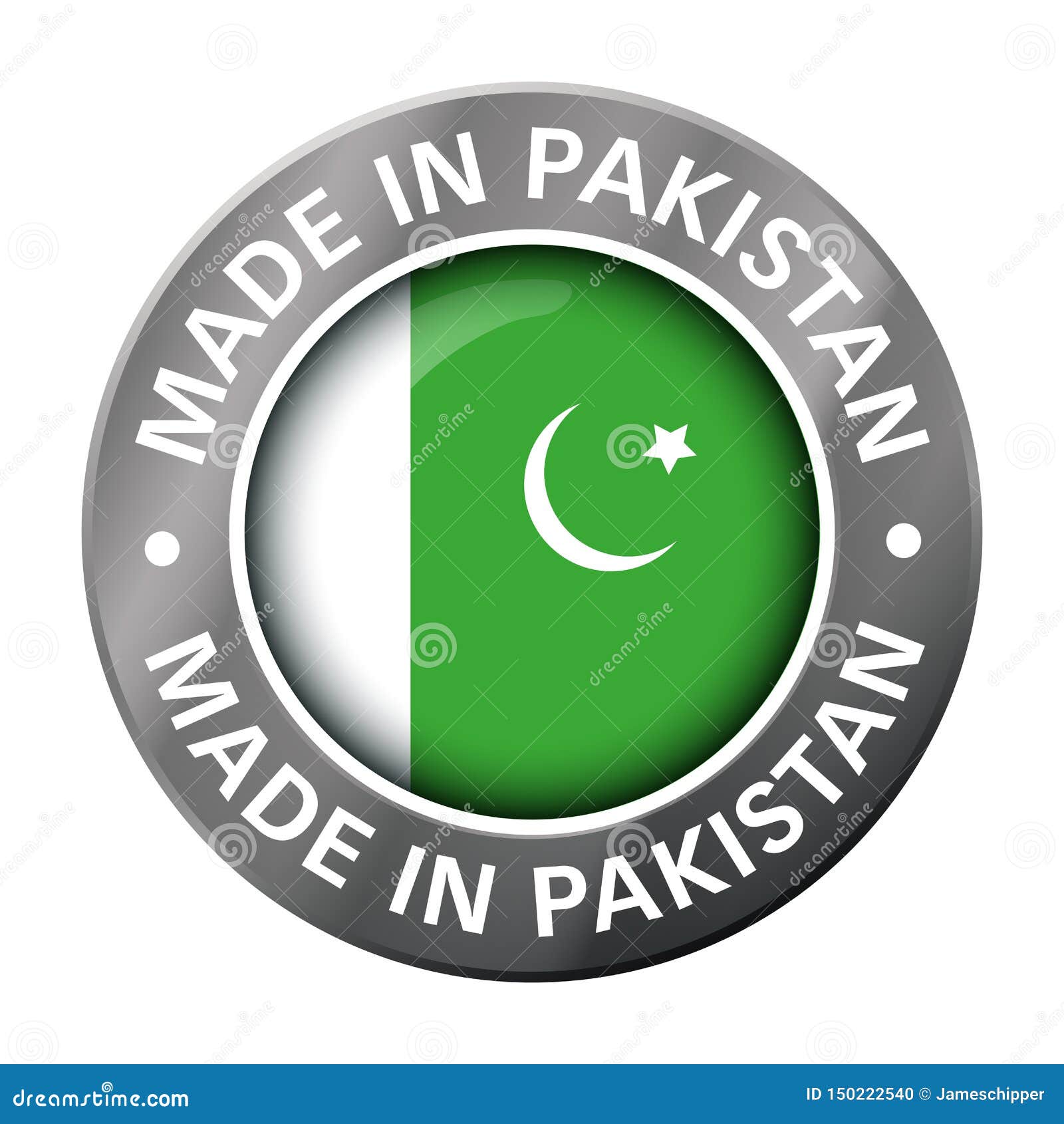 Made in Pakistan Flag Metal Icon Stock Vector - Illustration of ...