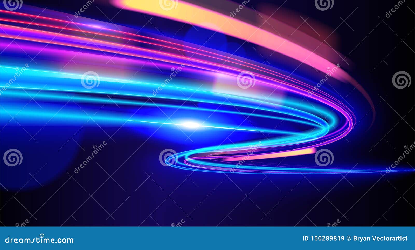 Slow Shutter of Traffic Light in Vector Stock Illustration ...