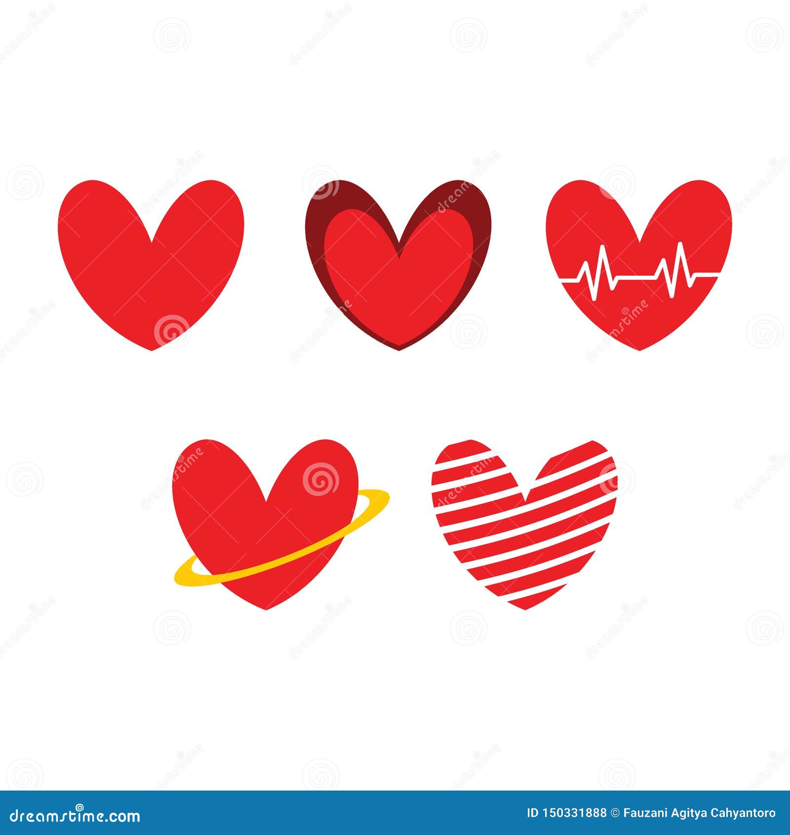 Cute Love/heart Icon Sign Logo Concept Bundles Stock Illustration ...