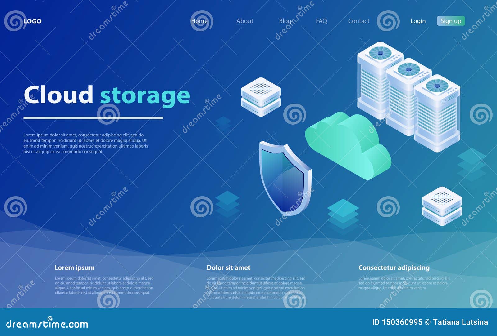 Concepts Cloud Storage. Cloud Computing or Storage Isometric Vector ...