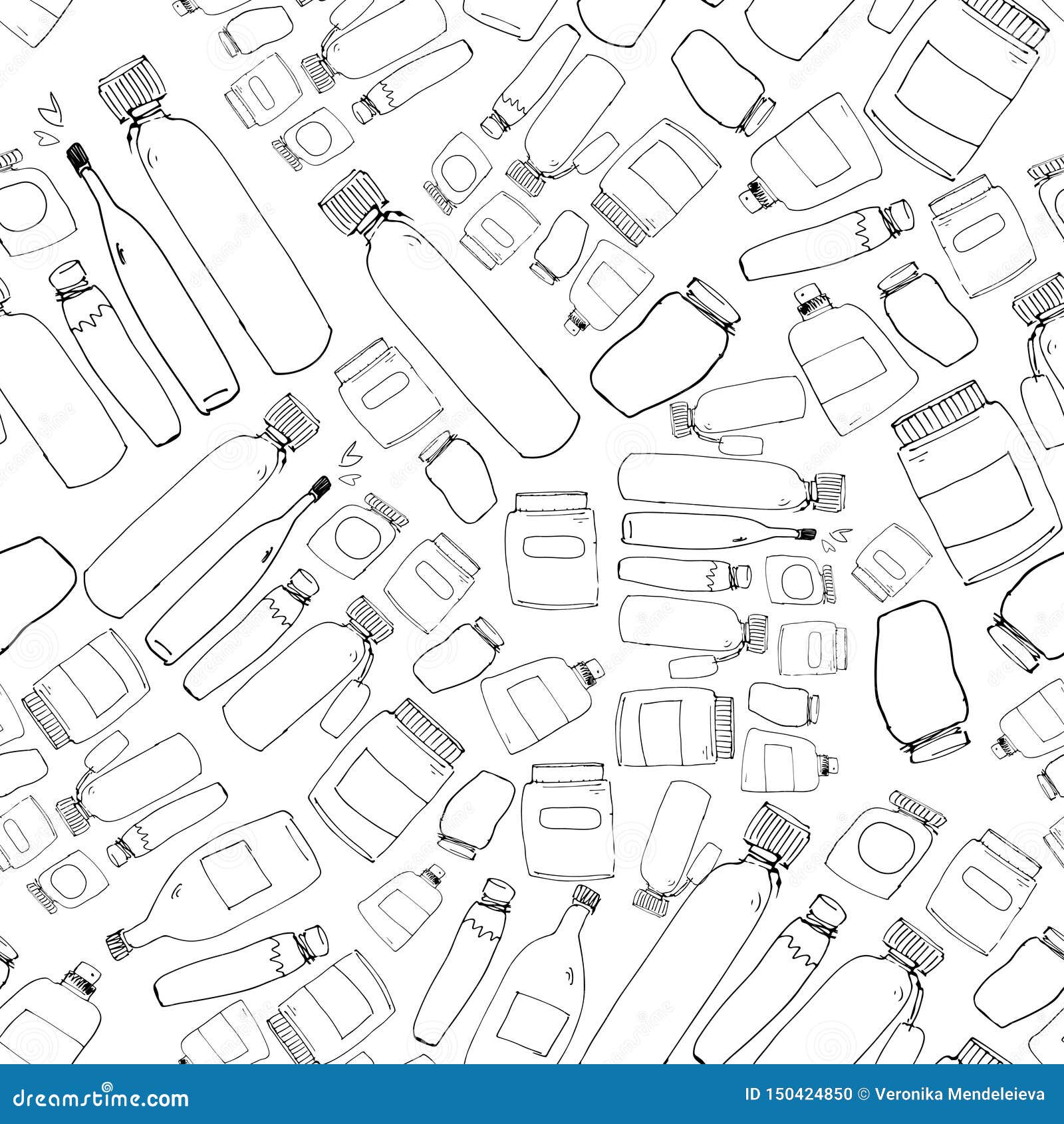 Bottles Seamless Pattern for Your Design. Stock Vector - Illustration ...