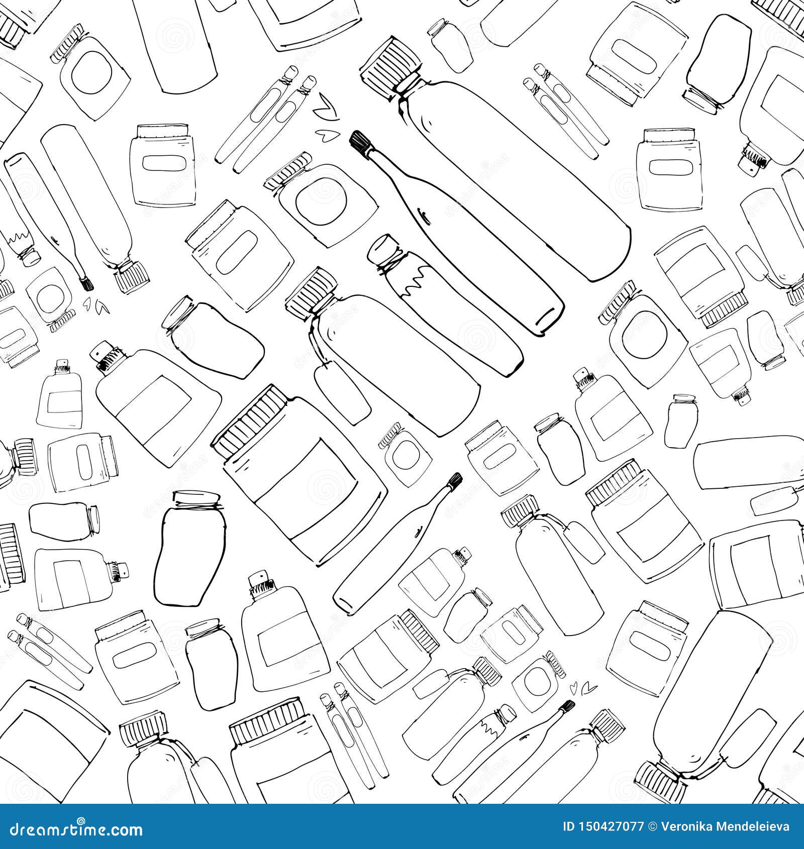 Bottles Seamless Pattern for Your Design. Stock Vector - Illustration ...