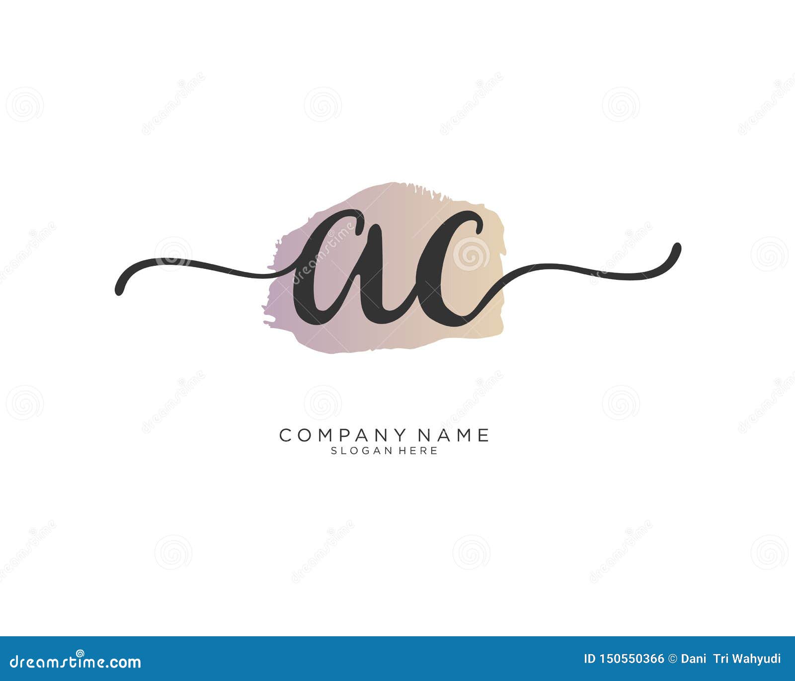 AC Initial Handwriting Logo Concept Stock Illustration - Illustration ...