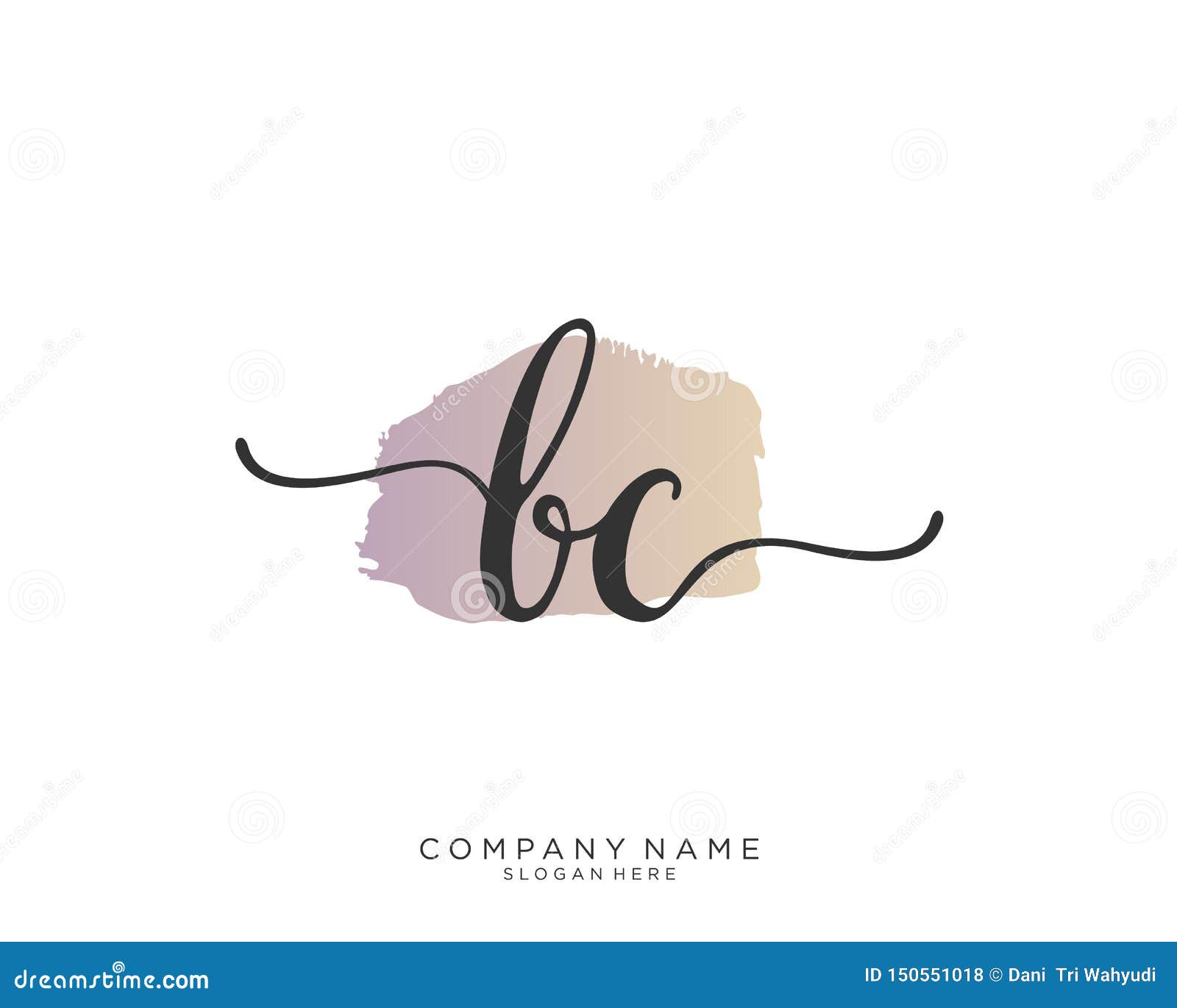 BC Initial Handwriting Logo Concept Stock Illustration - Illustration ...