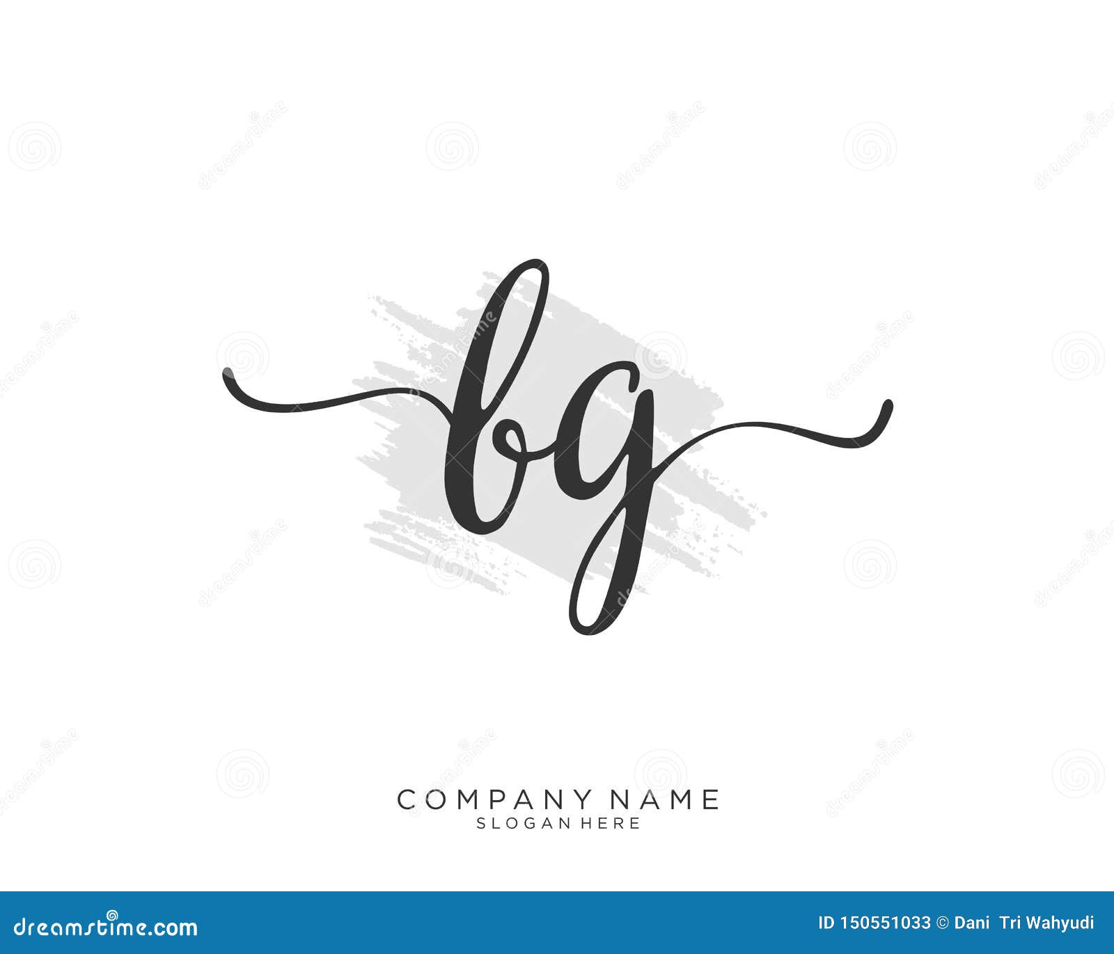 BG Initial Handwriting Logo Concept Stock Illustration - Illustration ...