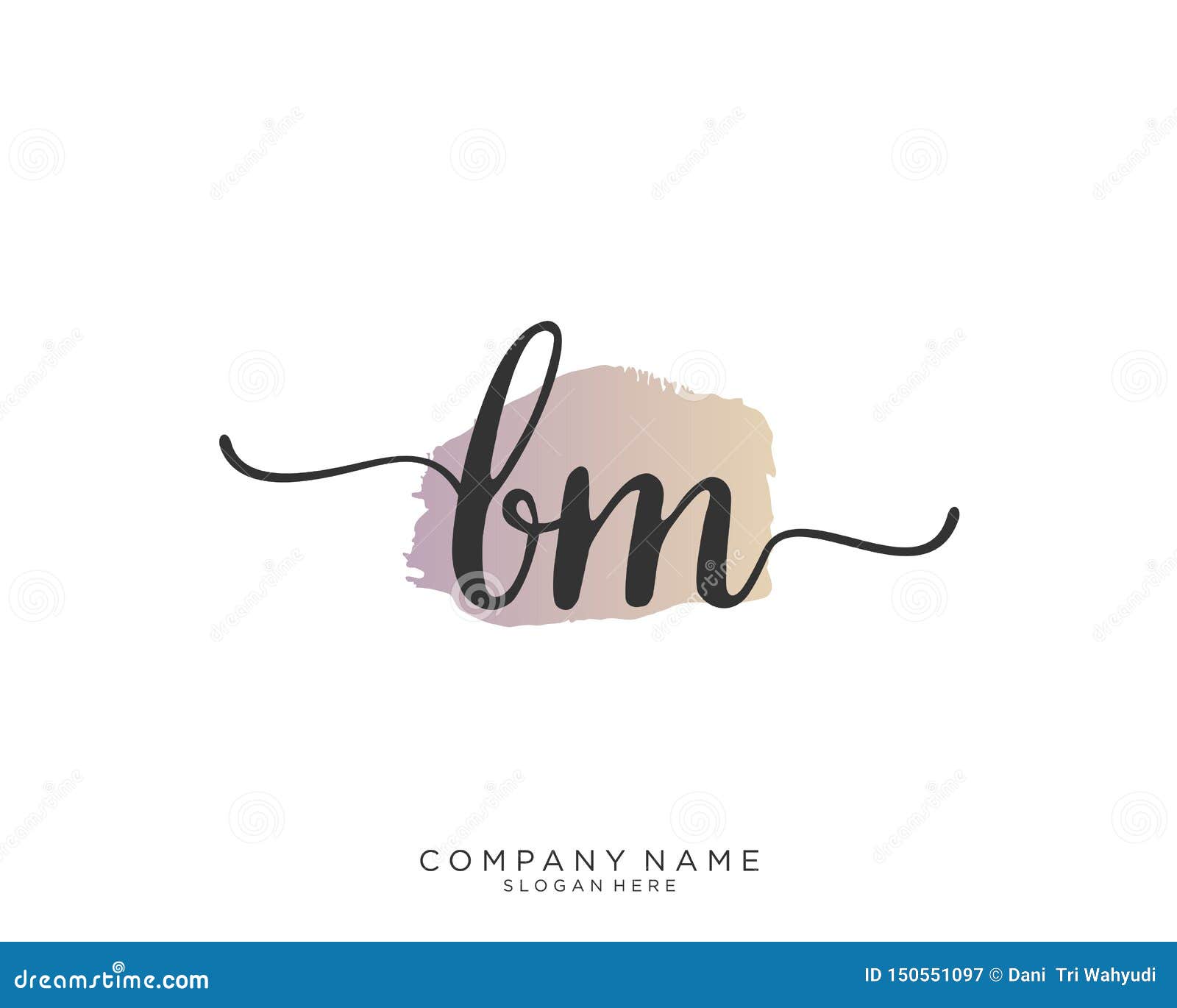 BM Initial Handwriting Logo Concept Stock Illustration - Illustration ...