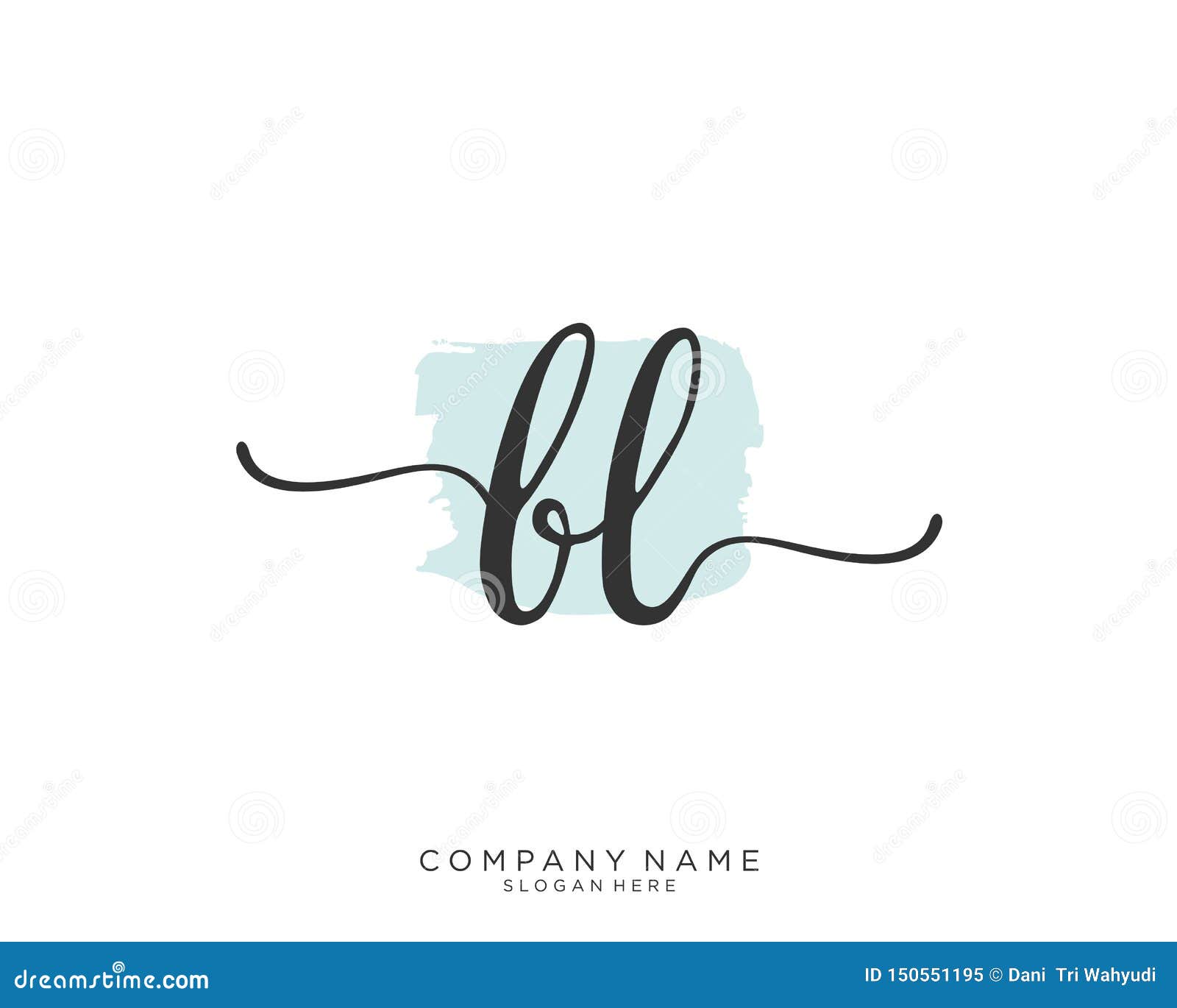 BL Initial Handwriting Logo Concept Stock Illustration - Illustration ...