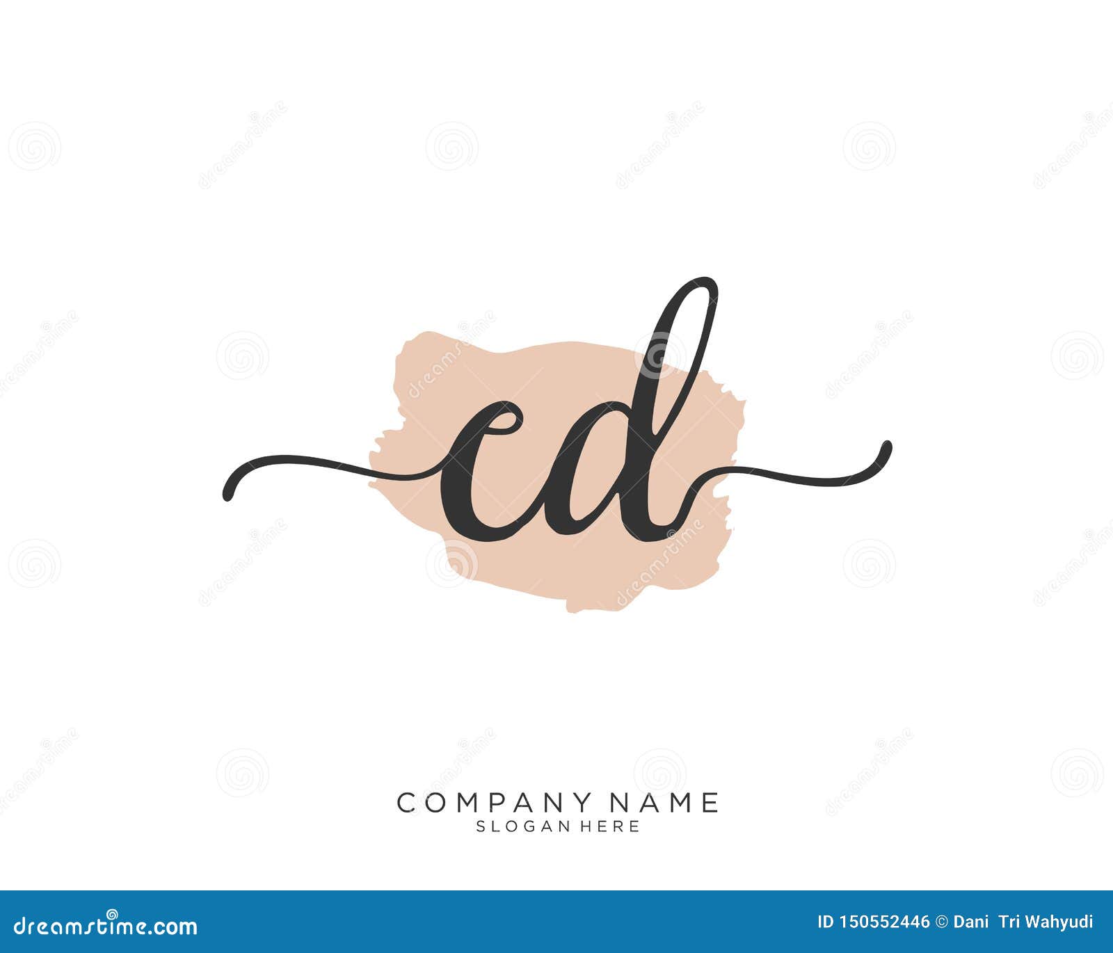 CD Initial Handwriting Logo Concept Stock Illustration - Illustration ...