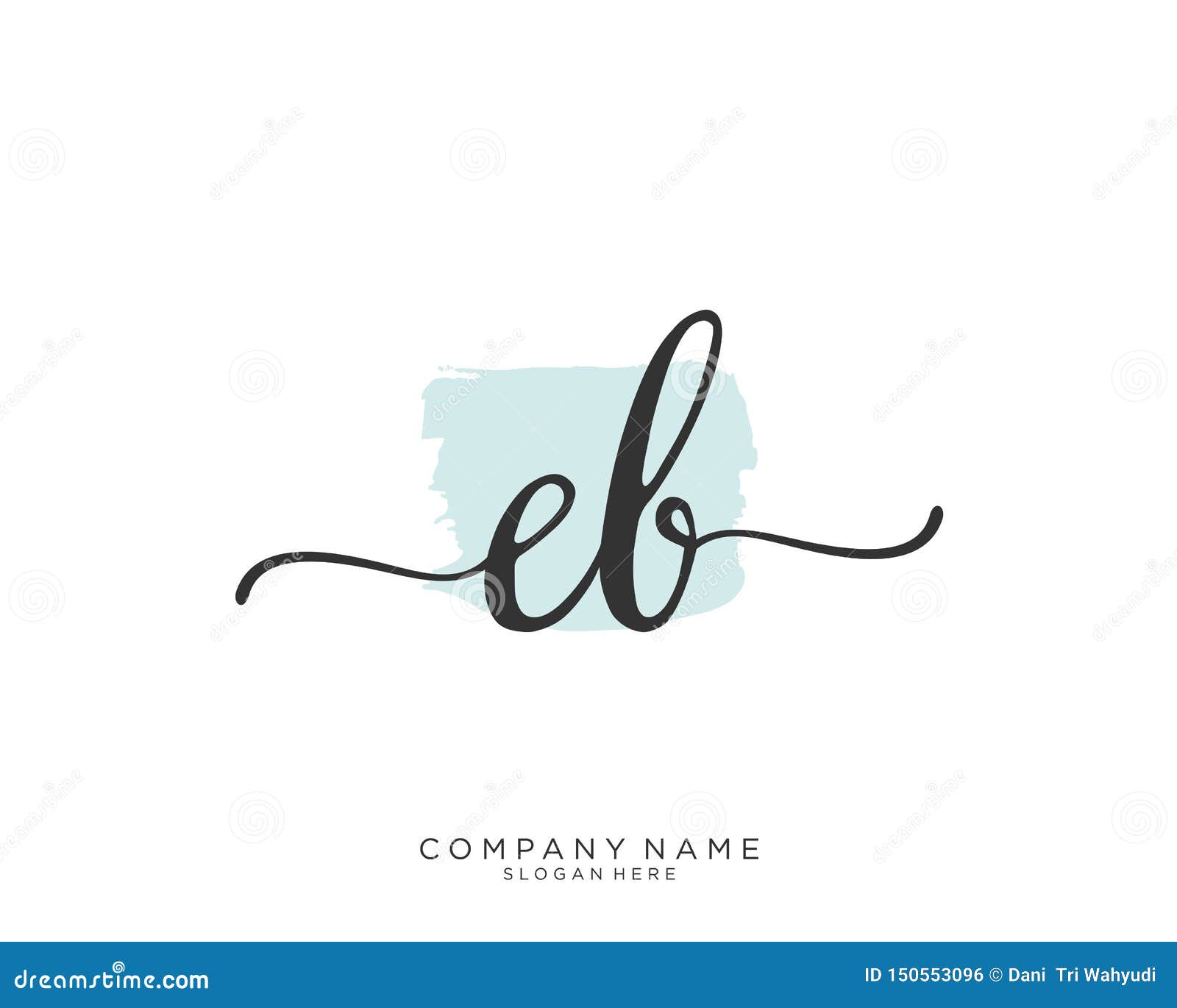 EB Initial Handwriting Logo Concept Stock Illustration - Illustration ...