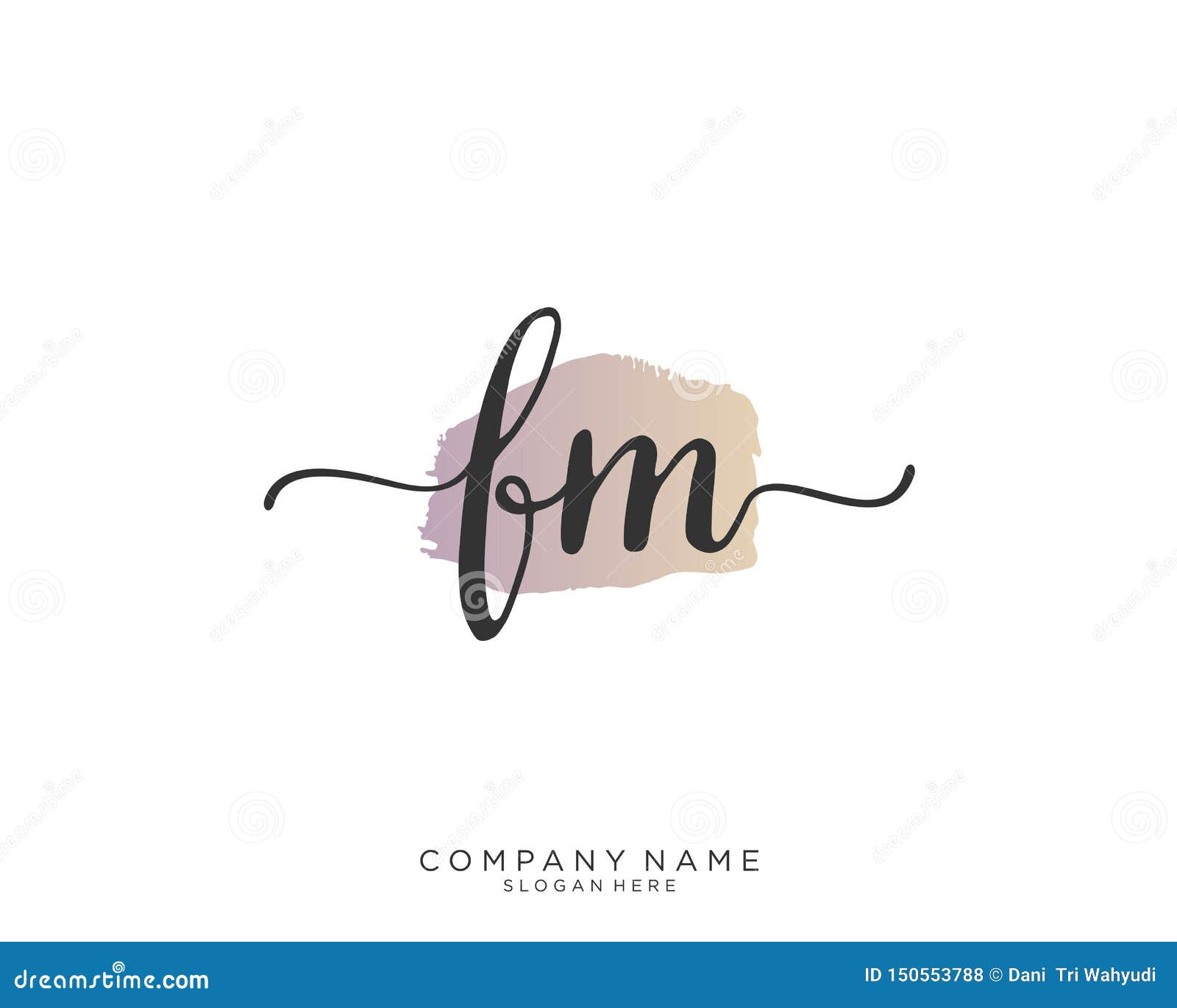 FM Initial Handwriting Logo Concept Stock Illustration - Illustration ...