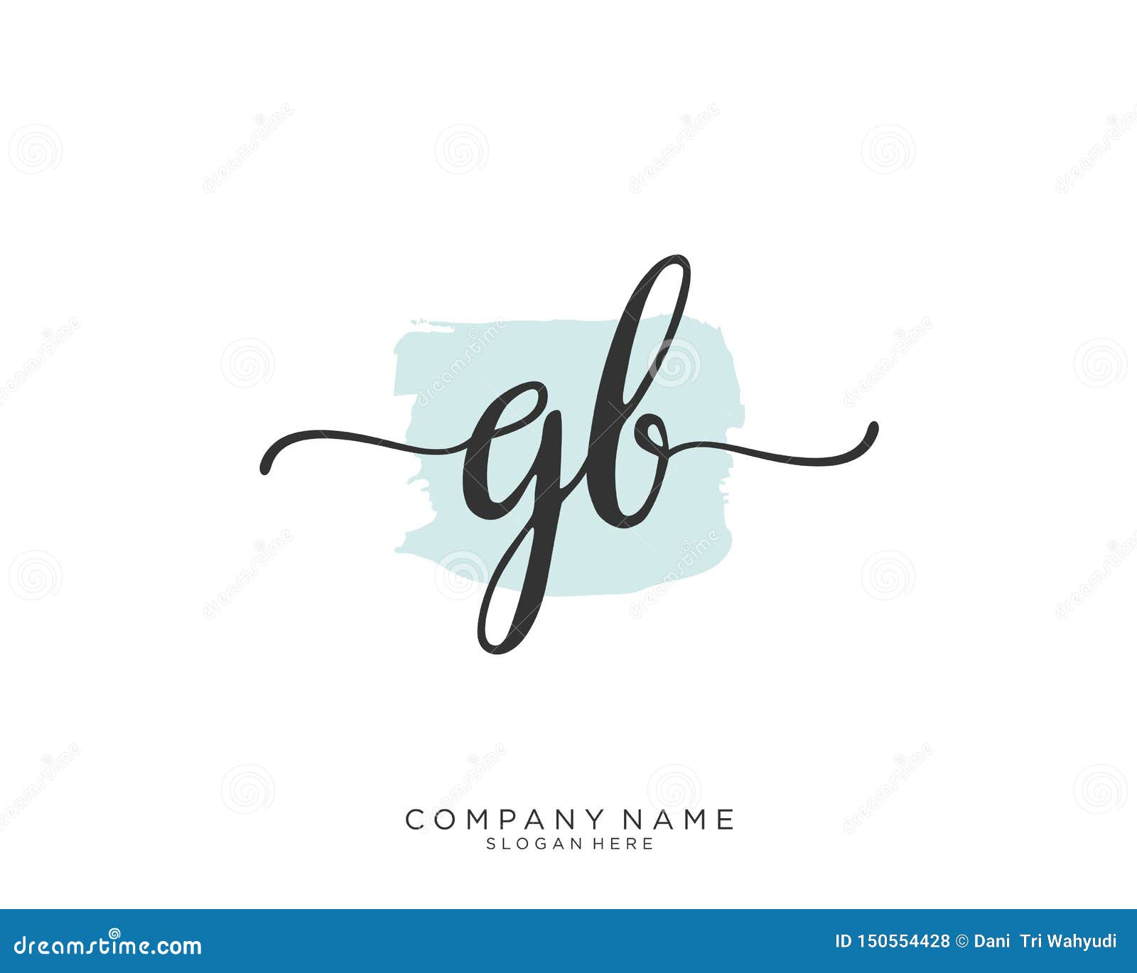 GB Initial Handwriting Logo Concept Stock Illustration - Illustration ...
