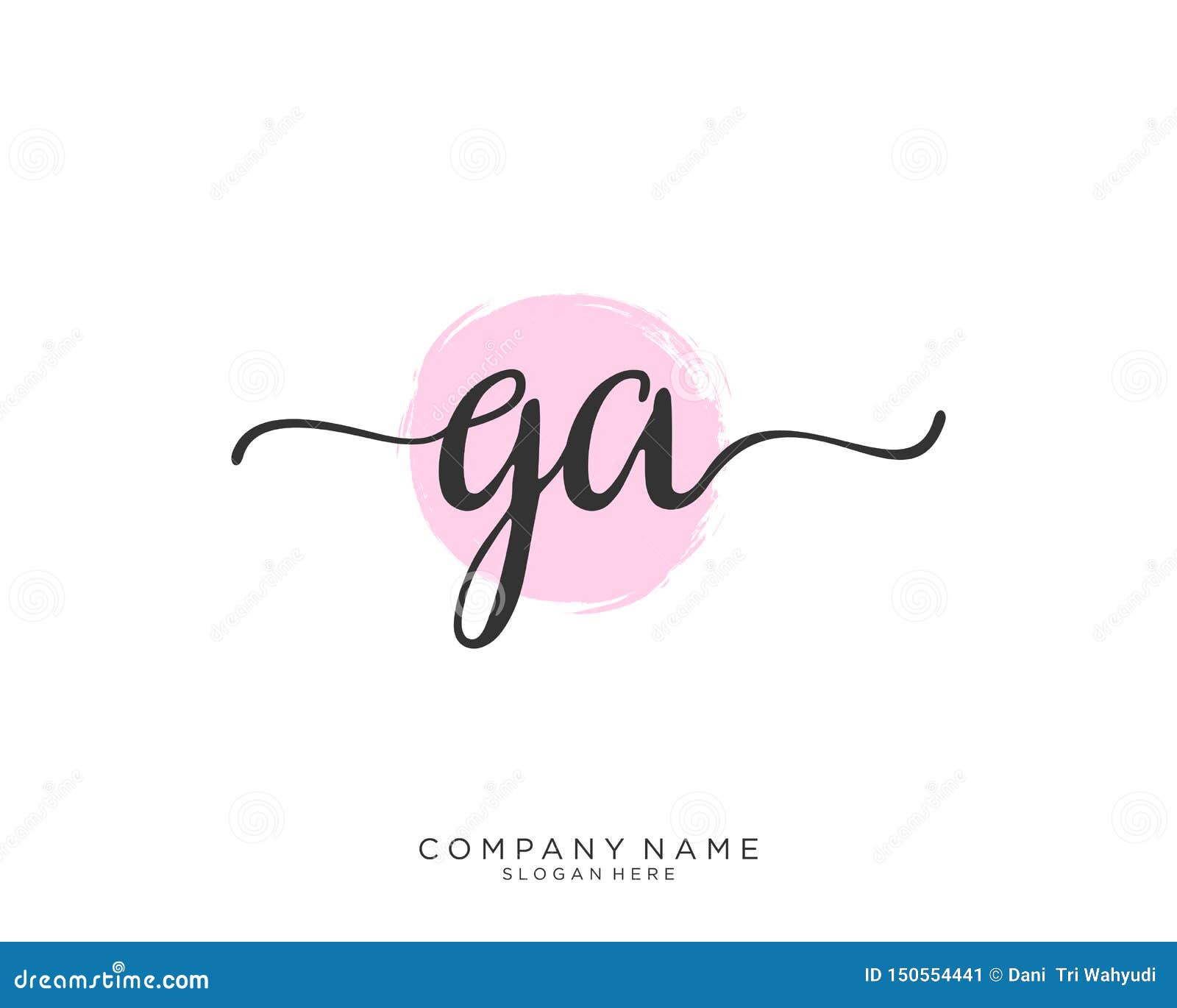 GA Initial Handwriting Logo Concept Stock Illustration - Illustration ...