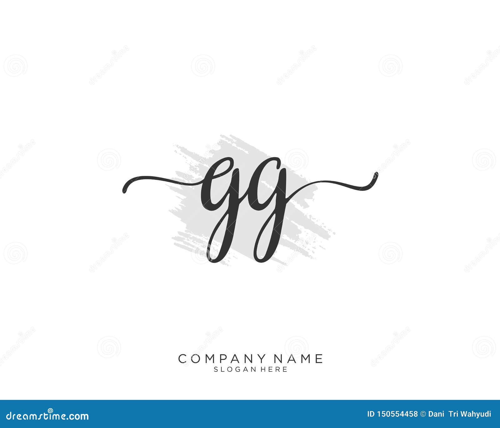 GG Initial Handwriting Logo Concept Stock Illustration - Illustration ...