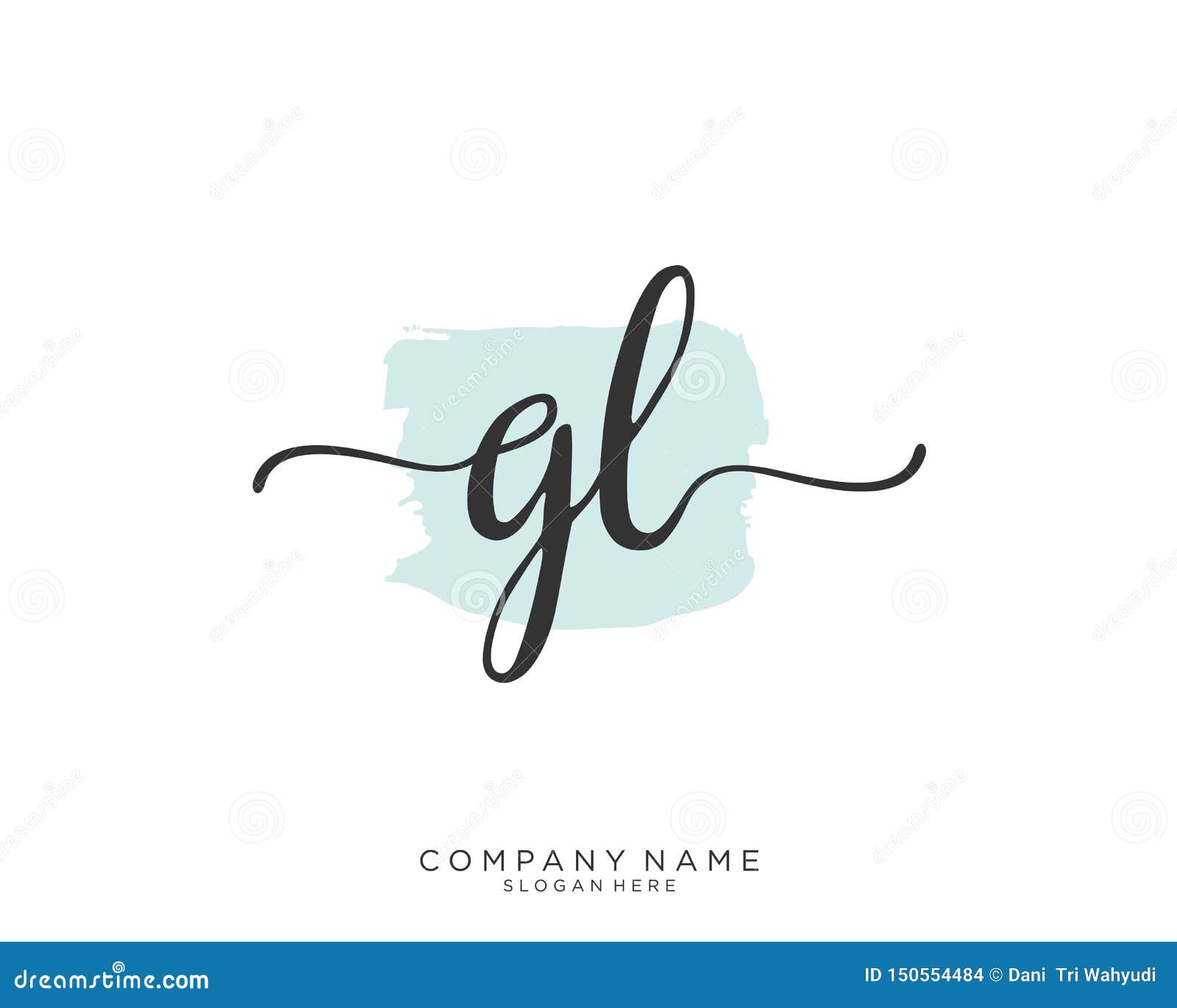 GL Initial Handwriting Logo Concept Stock Illustration - Illustration ...