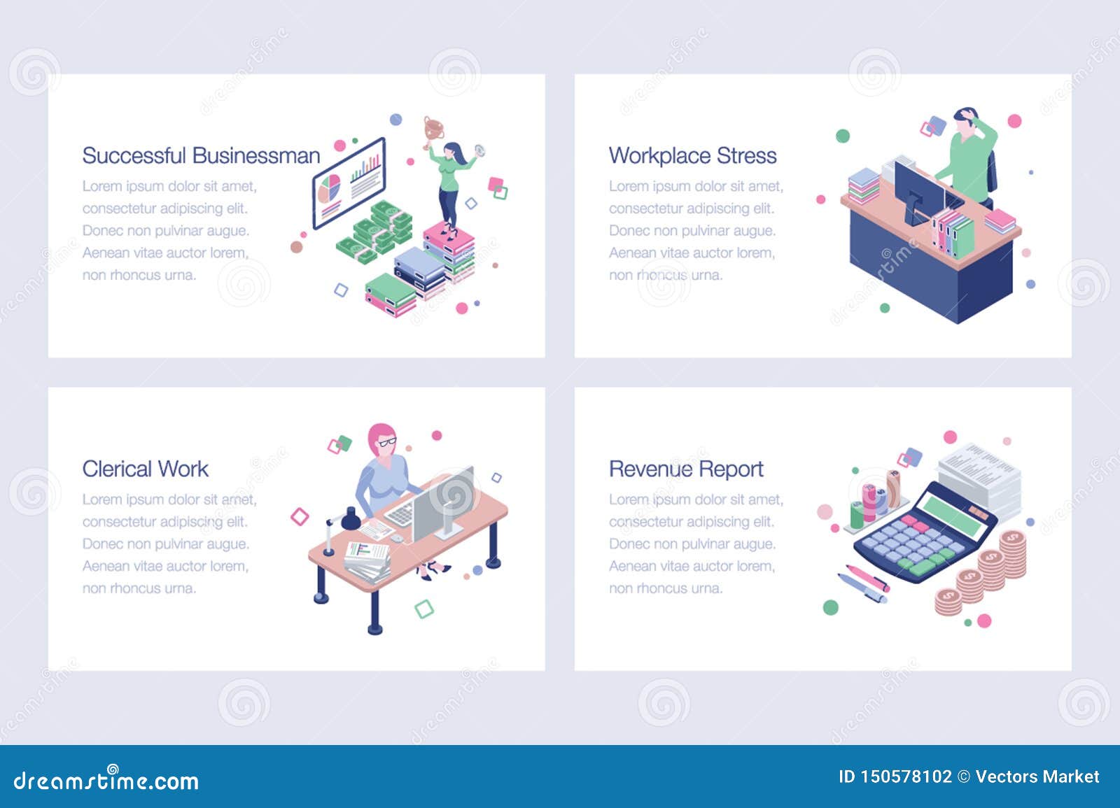 Collection of Business Vector Illustrations Stock Vector - Illustration ...