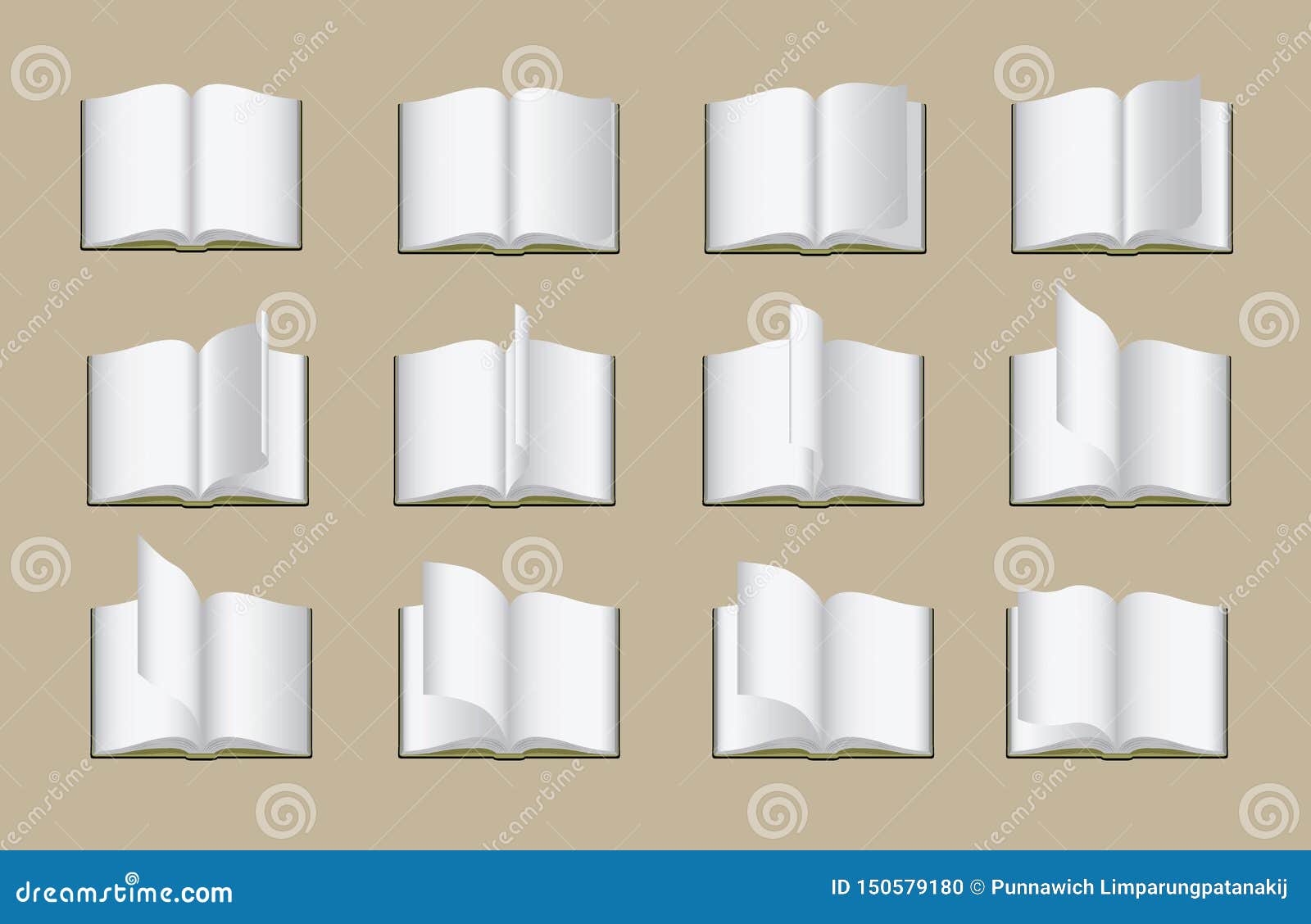 Book Page Flipping Animate Frame Vector Illustration Stock Vector ...