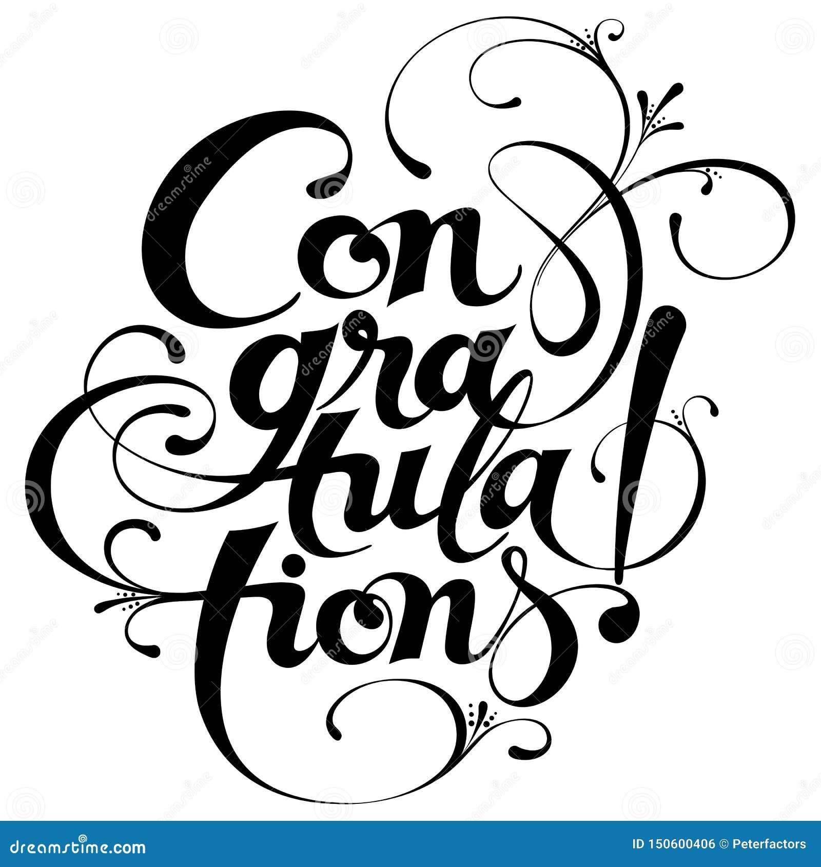 `Congratulations` Calligraphy Stock Vector - Illustration of lettering ...