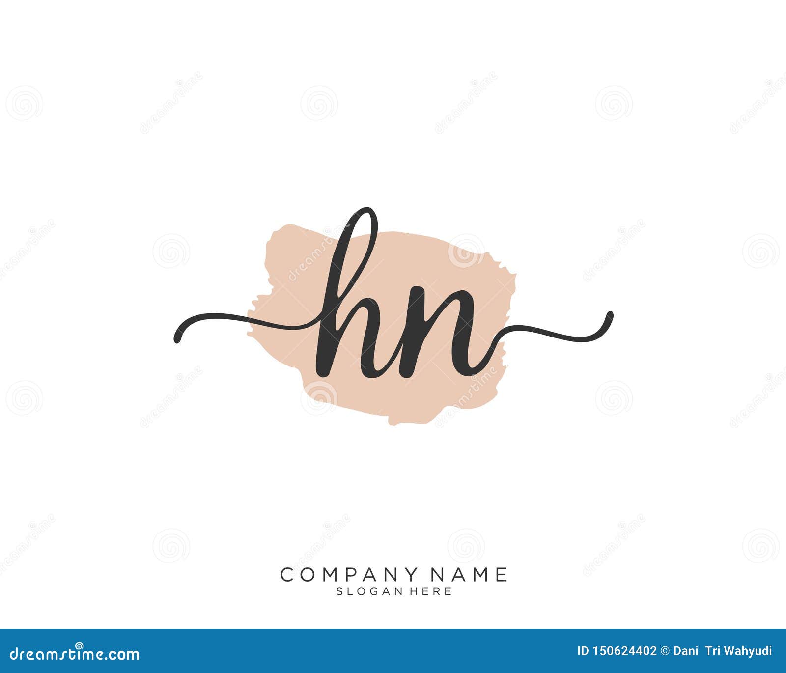HN Initial Handwriting Logo Concept Stock Illustration - Illustration ...