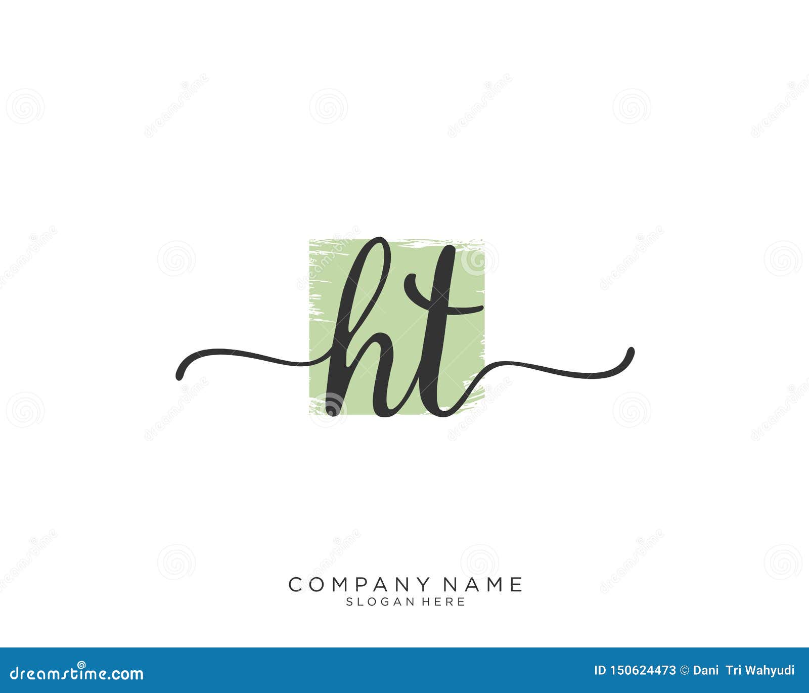 HT Initial Handwriting Logo Concept Stock Illustration - Illustration ...