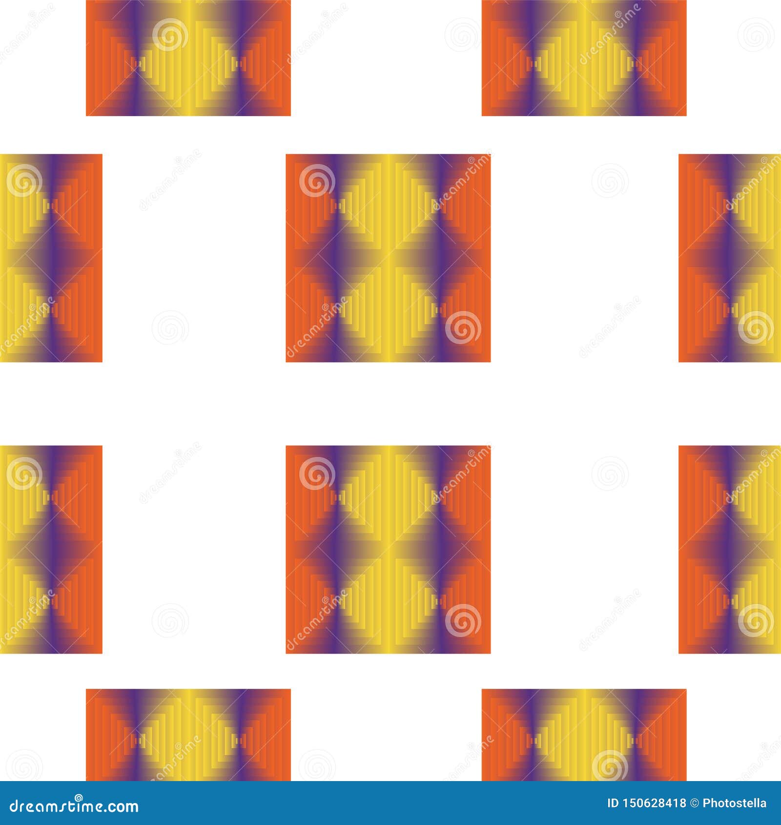 Seamless Pattern with Abstract Shapes - Yellow - Purple and Orange ...