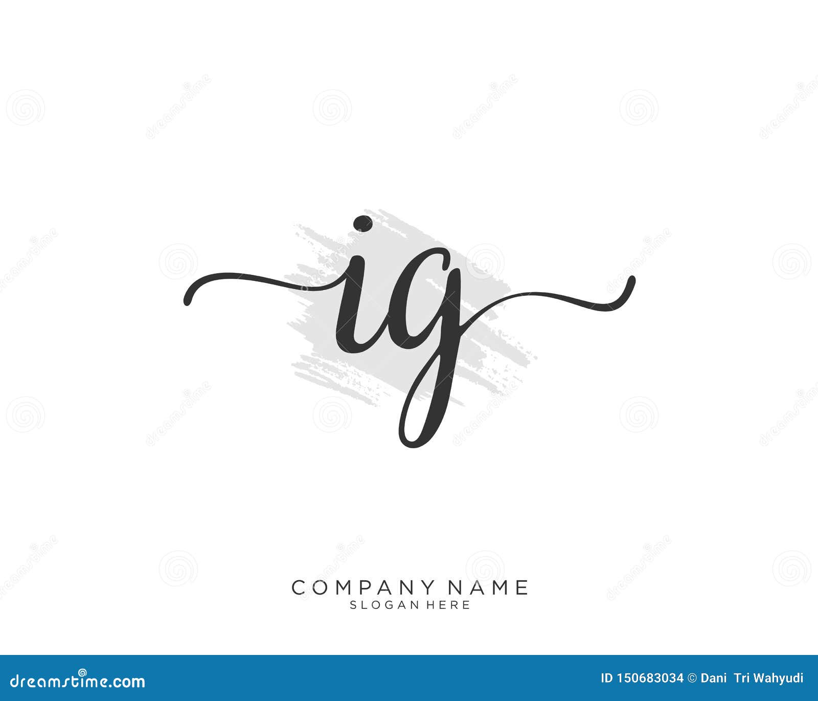 IG Initial Handwriting Logo Concept Stock Illustration - Illustration ...