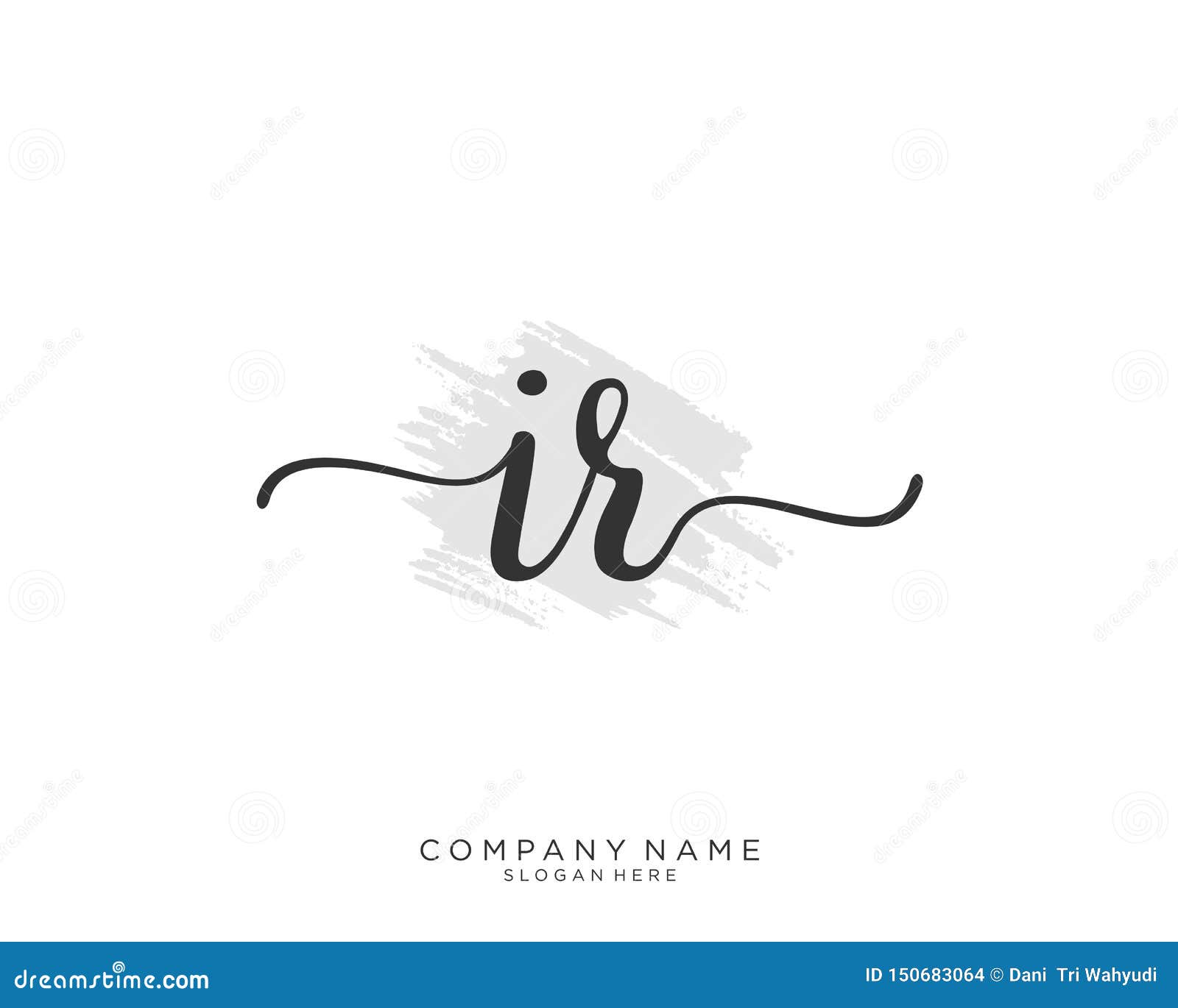 IR Initial Handwriting Logo Concept Stock Illustration - Illustration ...