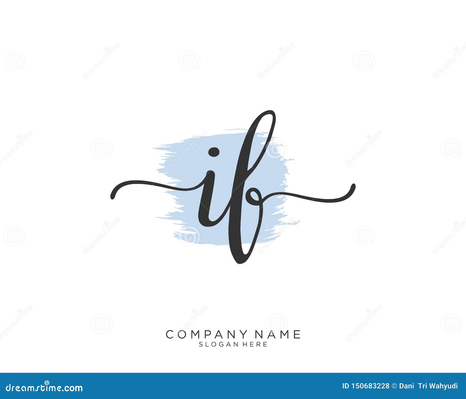 IF Initial Handwriting Logo Concept Stock Illustration - Illustration ...