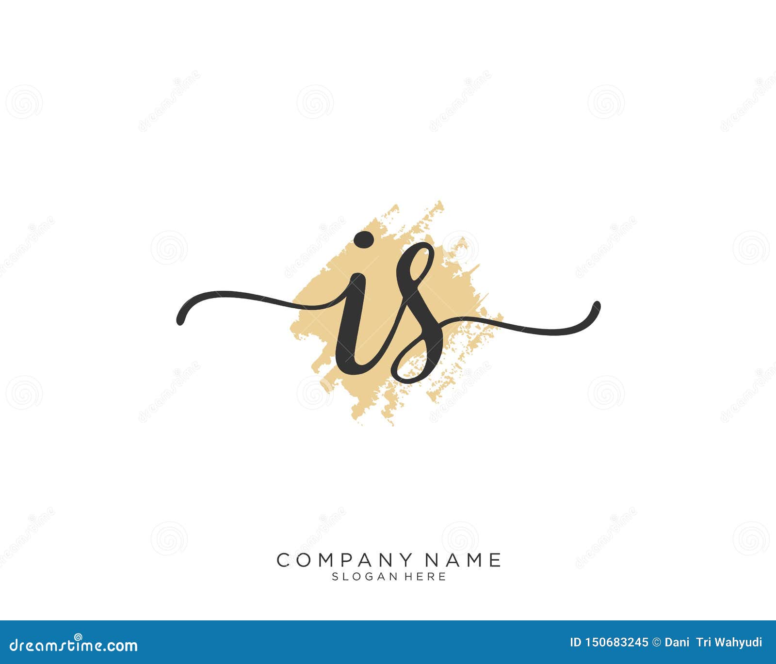 Is Initial Handwriting Logo Concept Stock Illustration - Illustration ...