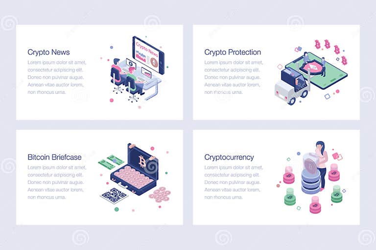 Cryptocurrency, Bitcoin, Blockchain Vector Illustrations Stock Vector ...