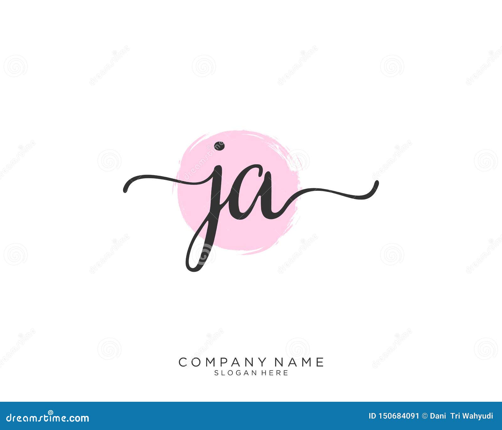 JA Initial Handwriting Logo Concept Stock Illustration - Illustration ...