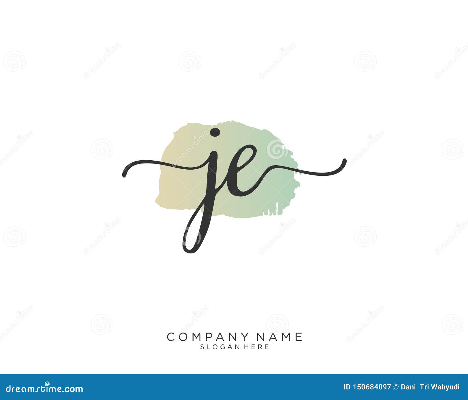 JE Initial Handwriting Logo Concept Stock Illustration - Illustration ...