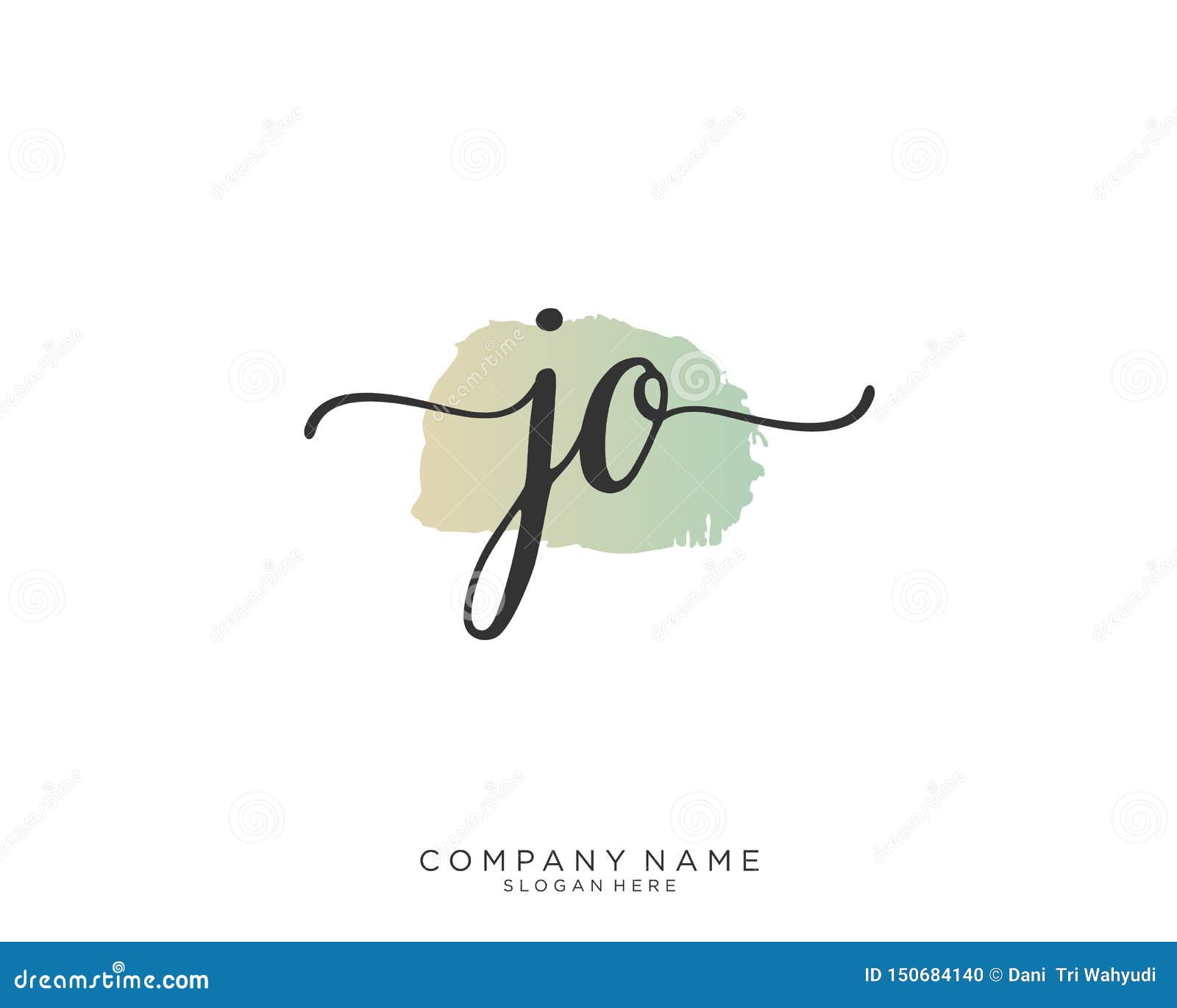 JO Initial Handwriting Logo Concept Stock Illustration - Illustration ...