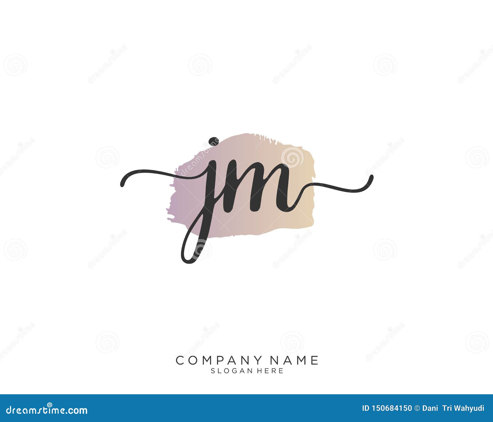 JM Initial Handwriting Logo Concept Stock Illustration - Illustration ...