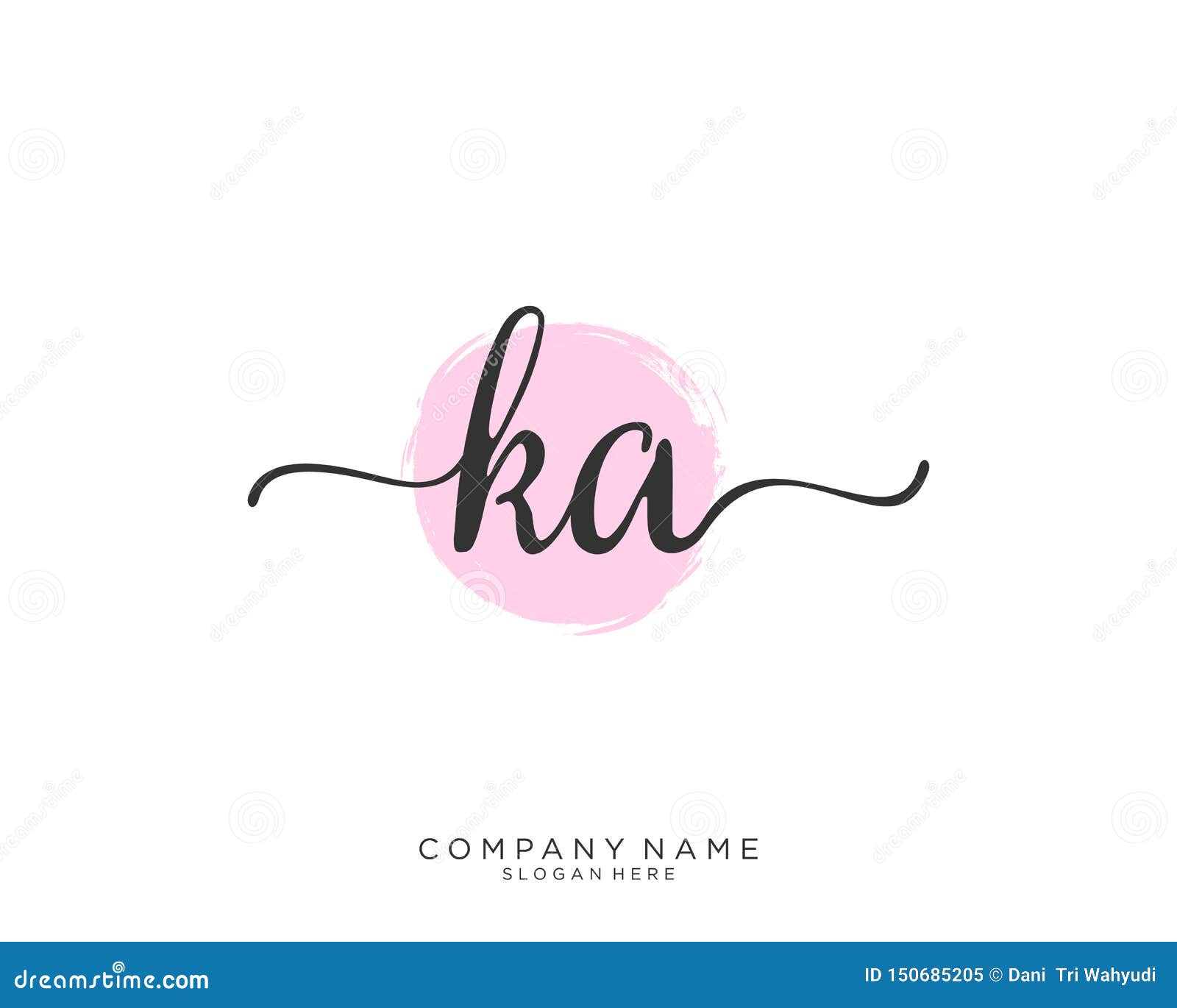KA Initial Handwriting Logo Concept Stock Illustration - Illustration ...
