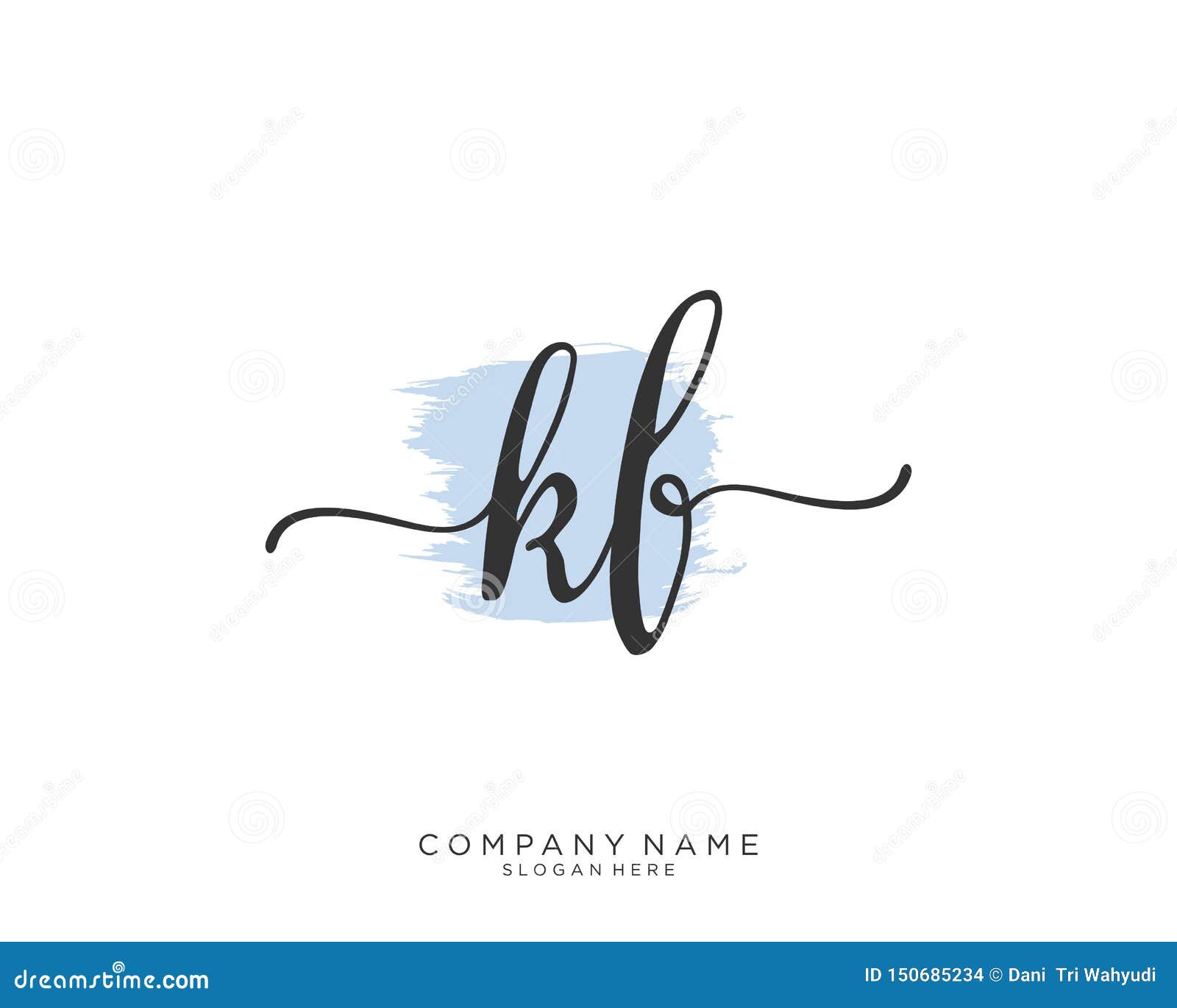 KF Initial Handwriting Logo Concept Stock Illustration - Illustration ...