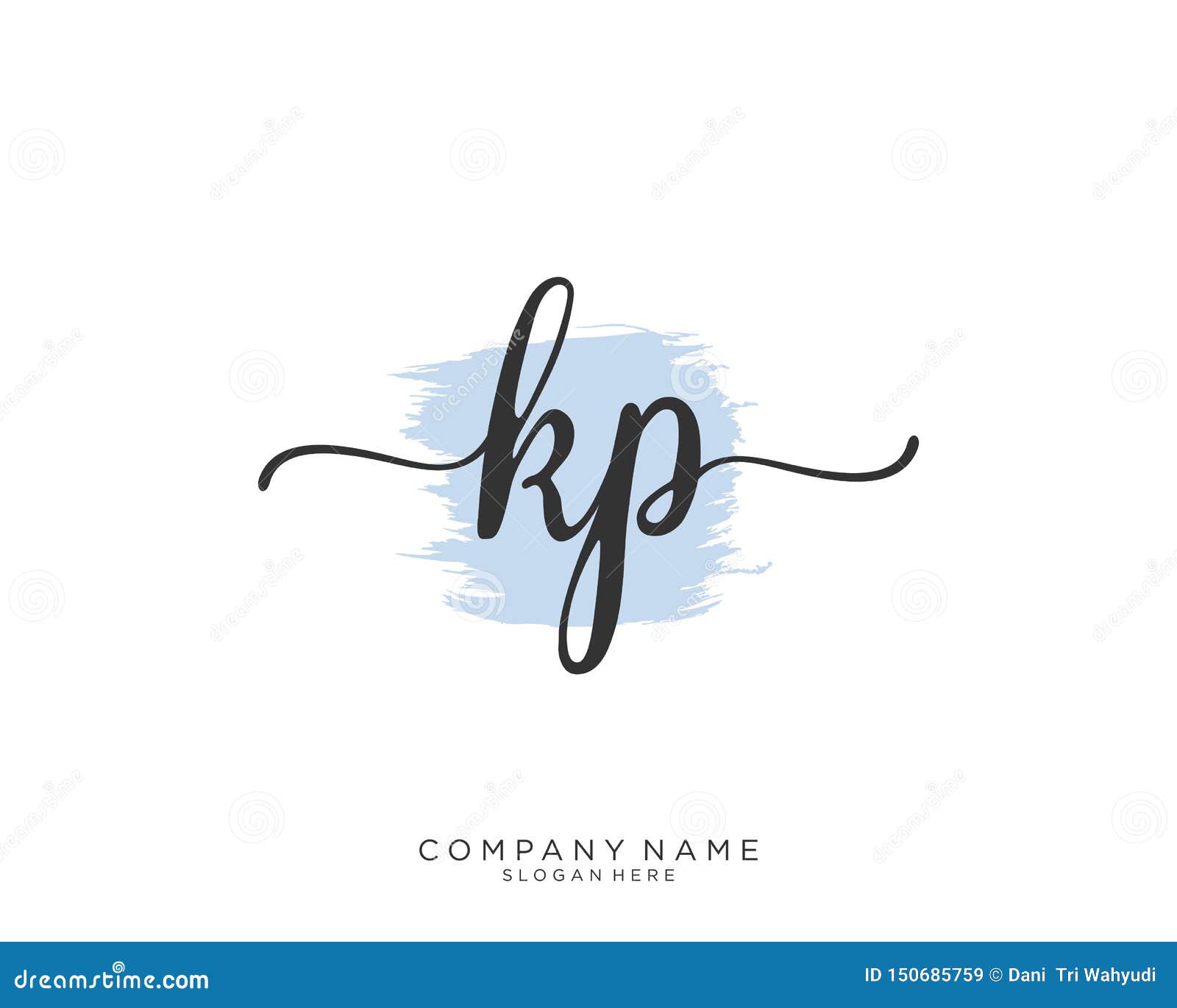 KP Initial Handwriting Logo Concept Stock Illustration - Illustration ...