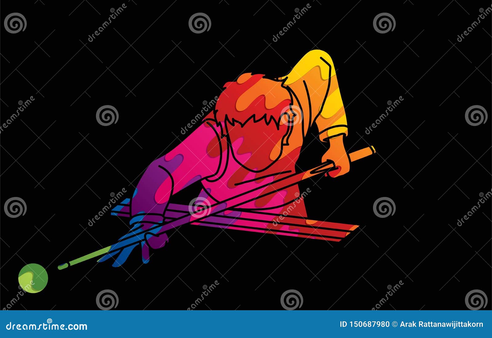 Snooker Cartoon Colored Clipart Illustration | CartoonDealer.com #258123698