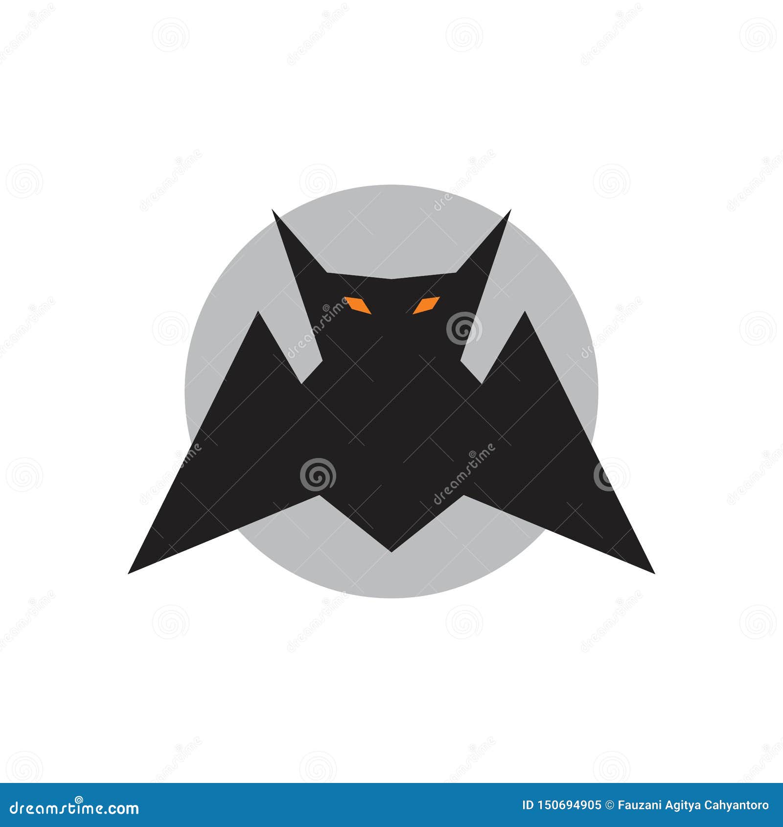 Evil Flying Bat Simple Illustrations Logo Concept Stock Illustration ...
