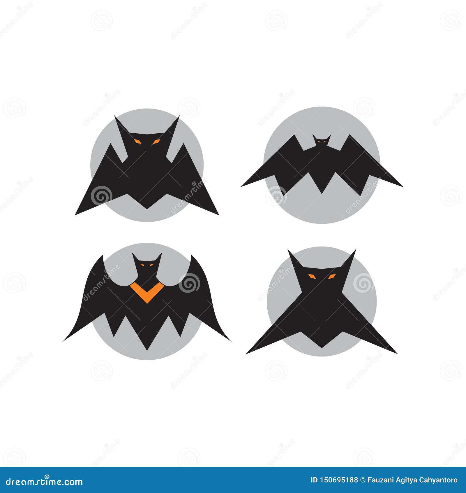 Evil Flying Bat Simple Illustrations Logo Concept Stock Illustration ...