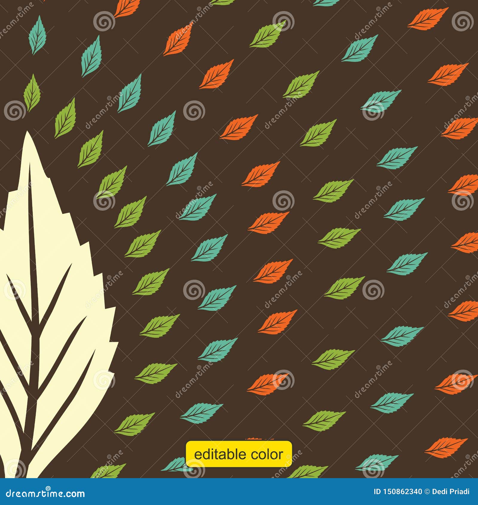Print Pattern Leaf Color Vector Stock Vector - Illustration of doodle ...