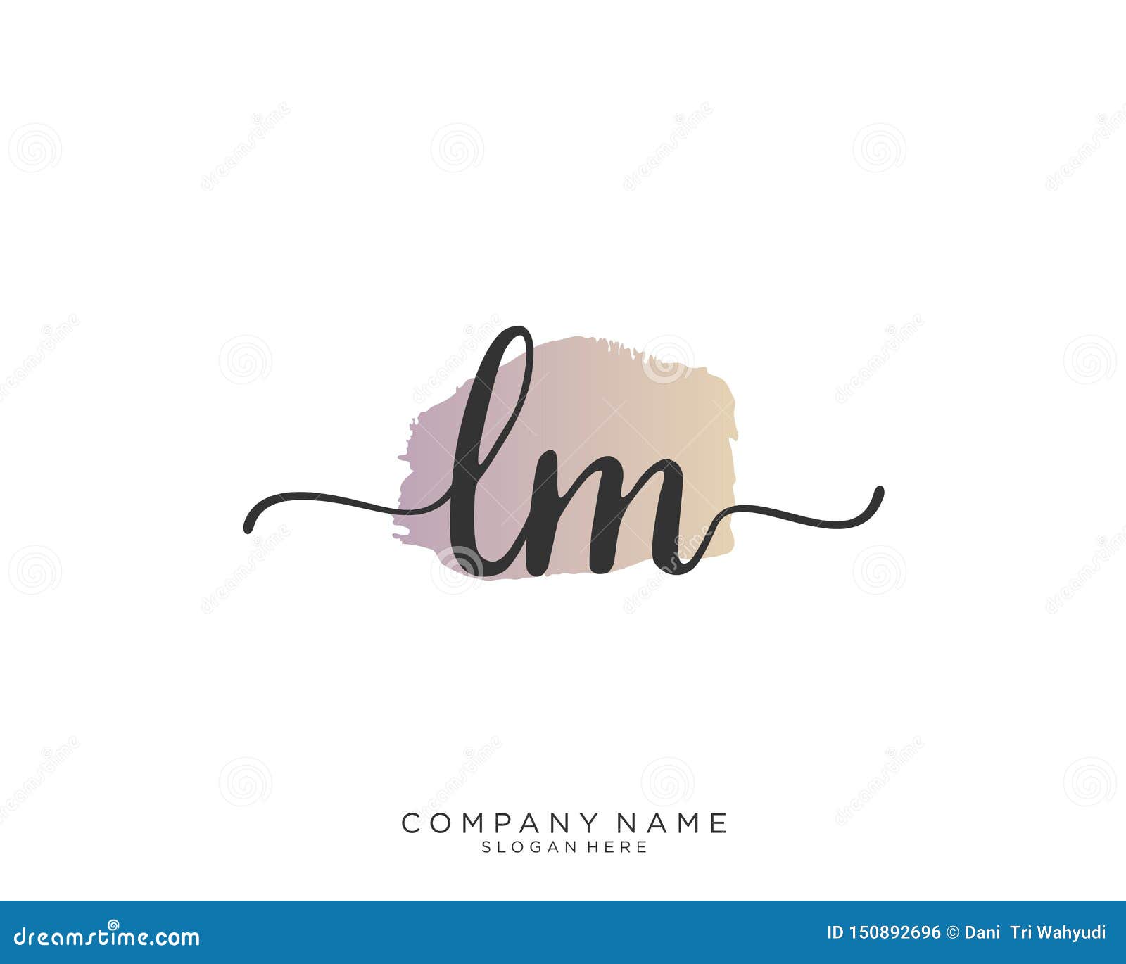 LM Initial Handwriting Logo Concept Stock Illustration - Illustration ...